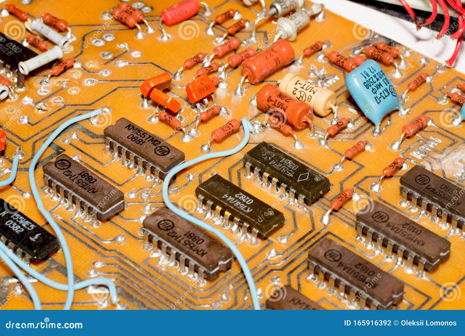 PCB Circuitry with Led Screen Chips, Resistors, Microchips, Electronic ...