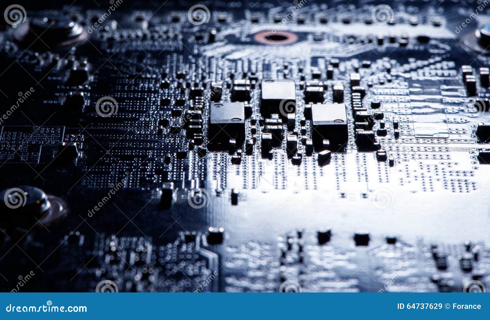 PCB Circuit Closeup Background Stock Image - Image of computer ...