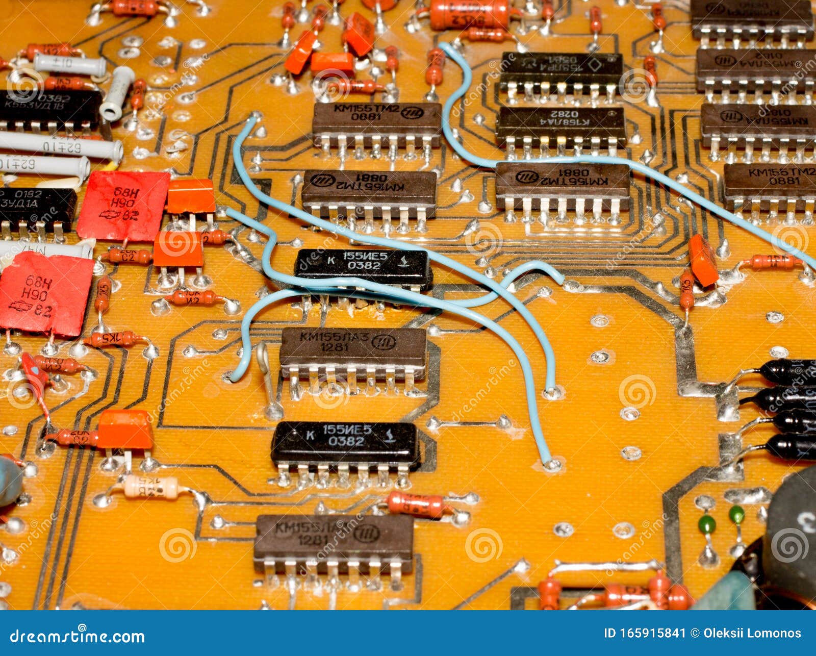 PCB Circuitry with Led Screen Chips, Resistors, Microchips, Electronic ...