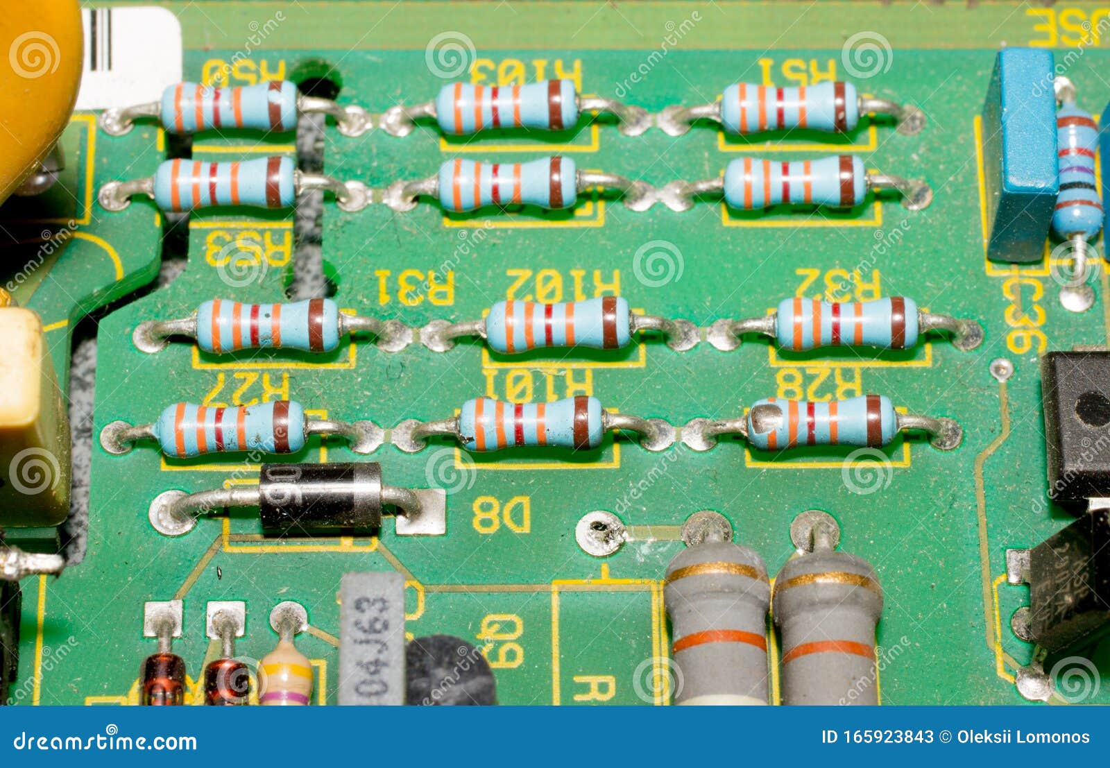 PCB Circuitry with Photo Diode, Laser, Resistors, Microchips ... PCB Circuitry with Photo Diode, Laser, Resistors, Microchips ...