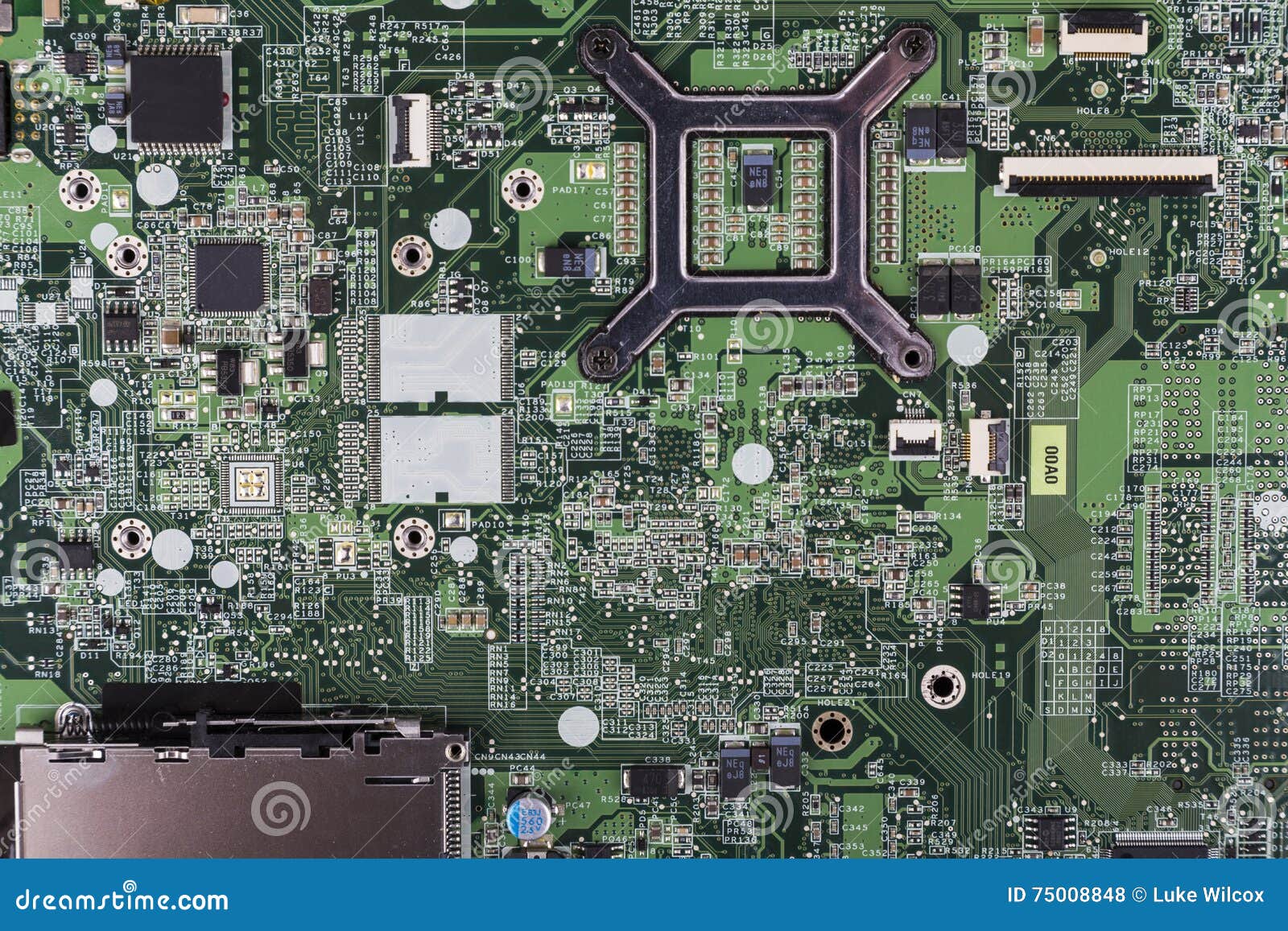 PCB stock photo. Image of component, green, modern, resistor - 75008848