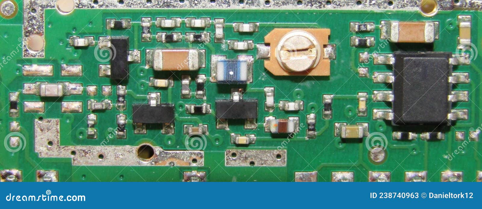 PCB Close-Up with SMD Components Stock Image - Image of circuit ...