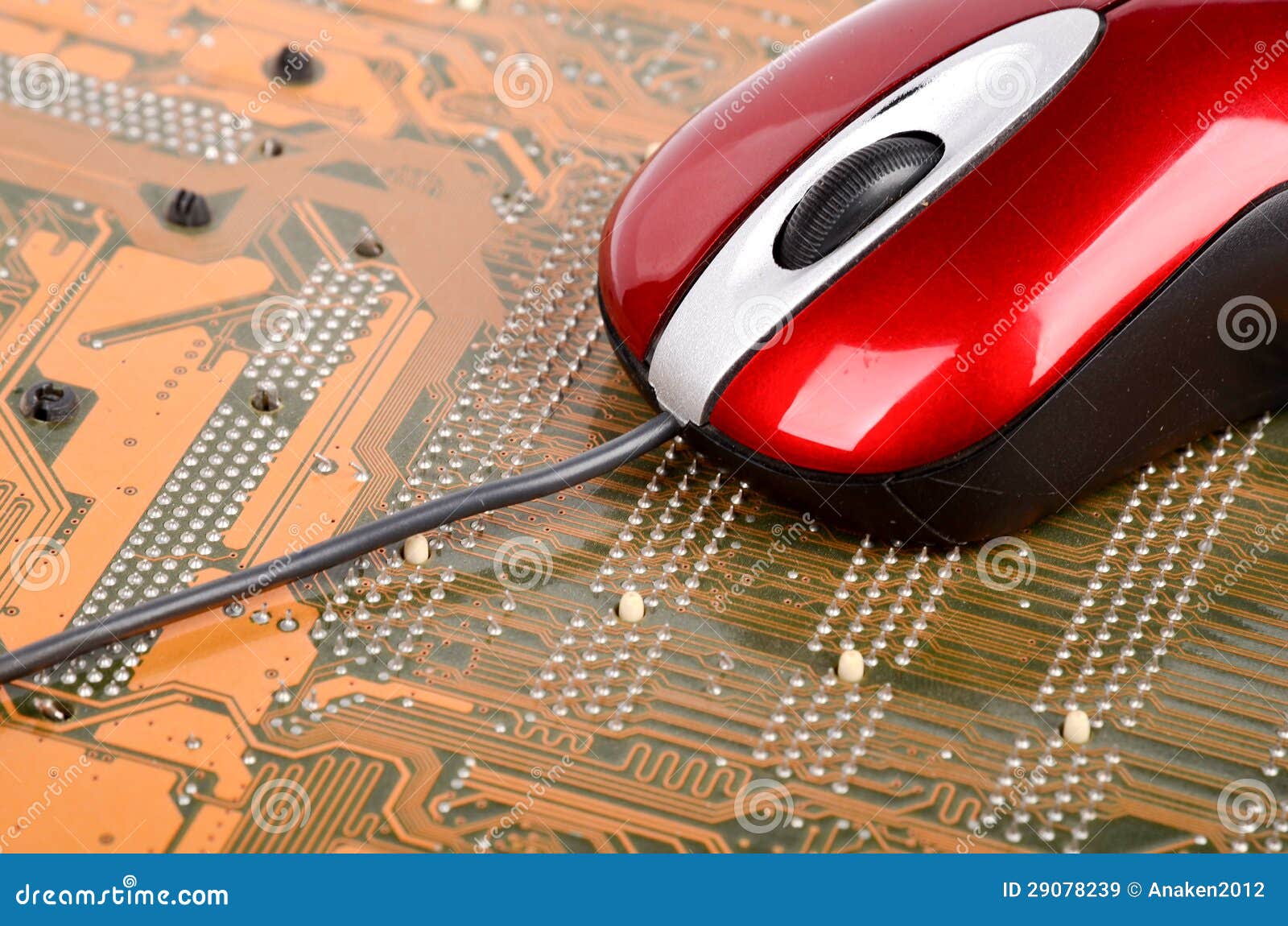 PCB and computer mouse stock image. Image of connection - 29078239