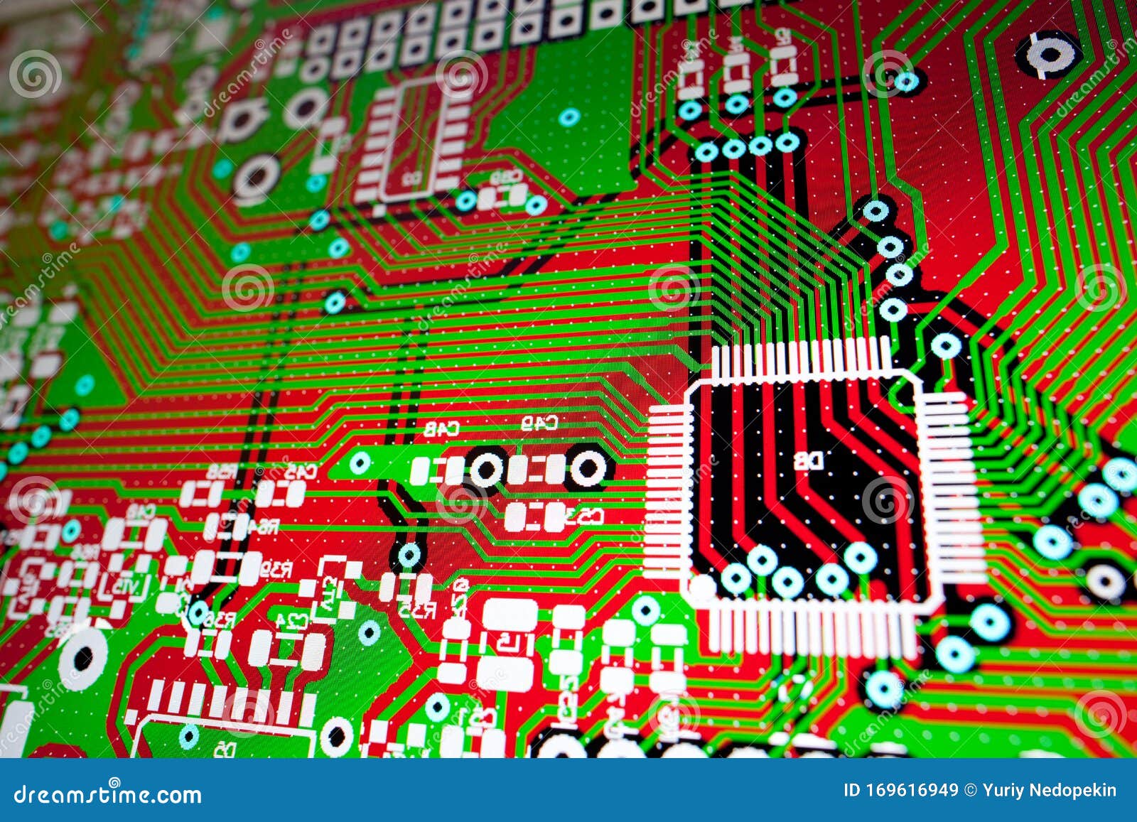 PCB Electric Circuit on the PC Screen Stock Image - Image of circuit ...