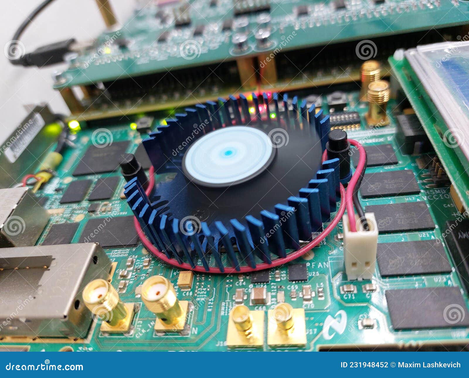 PCB Electrical Fan Board with Chips Editorial Photography - Image of ...