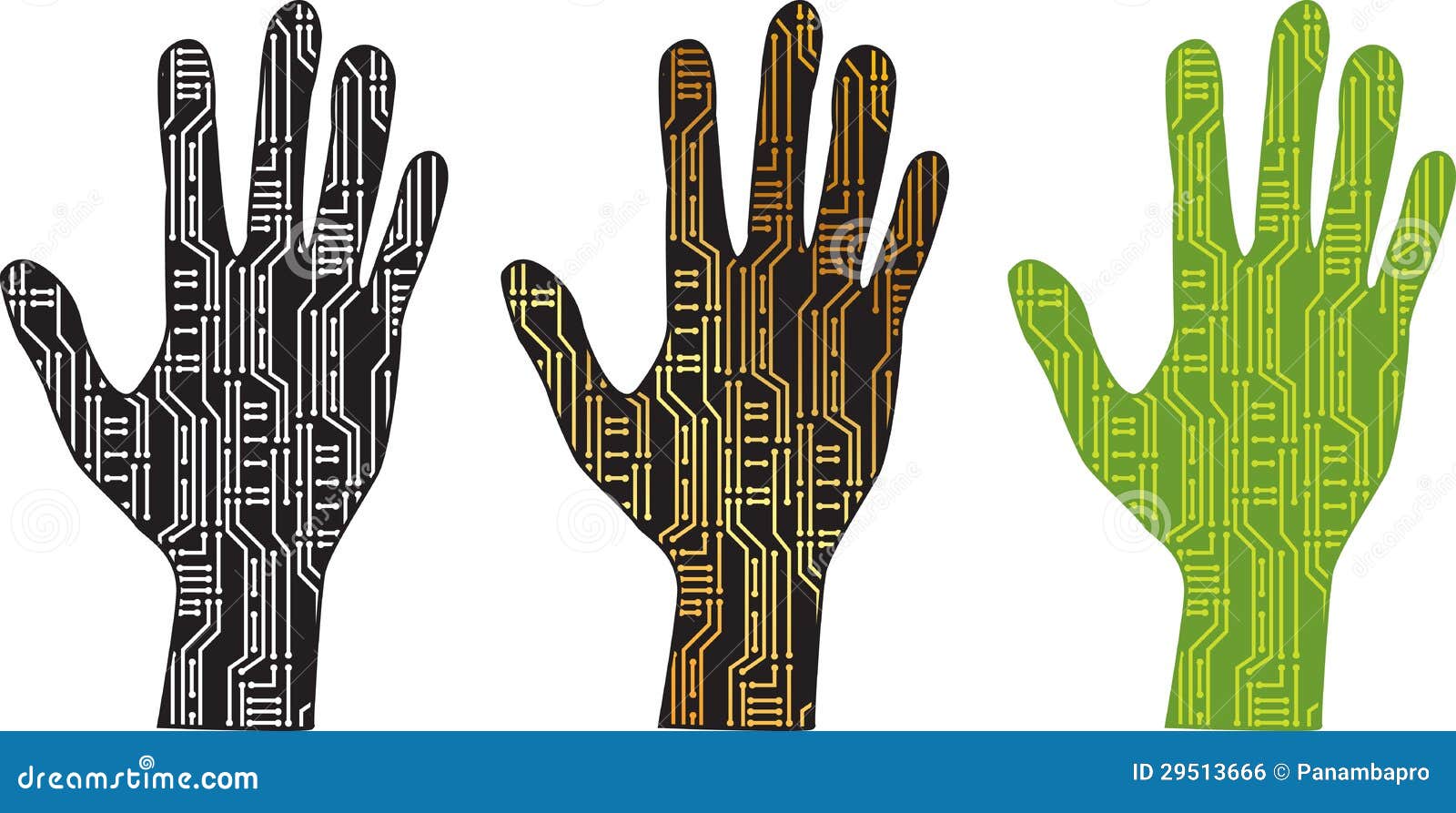 PCB hand stock vector. Illustration of technology, graphic - 29513666