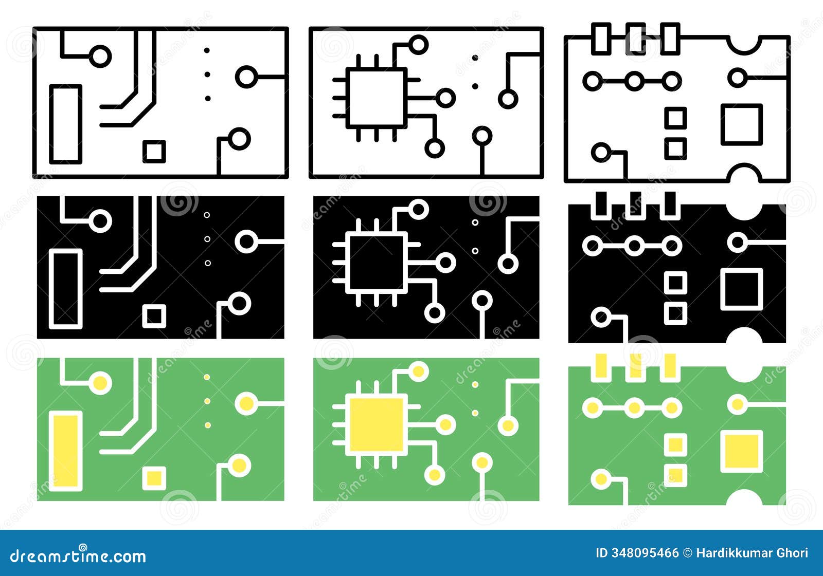 PCB icon vector stock illustration. Illustration of concept - 348095466