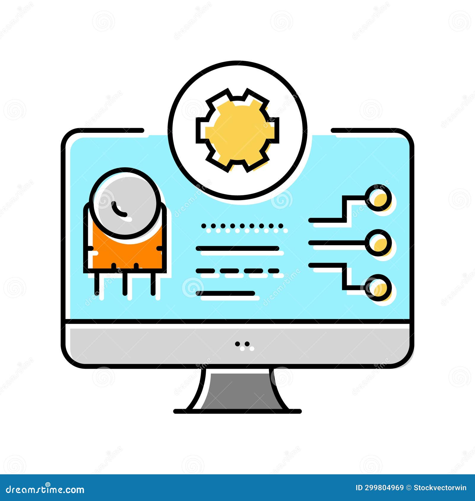 Pcb Inspection Electronics Color Icon Vector Illustration Stock Vector ...