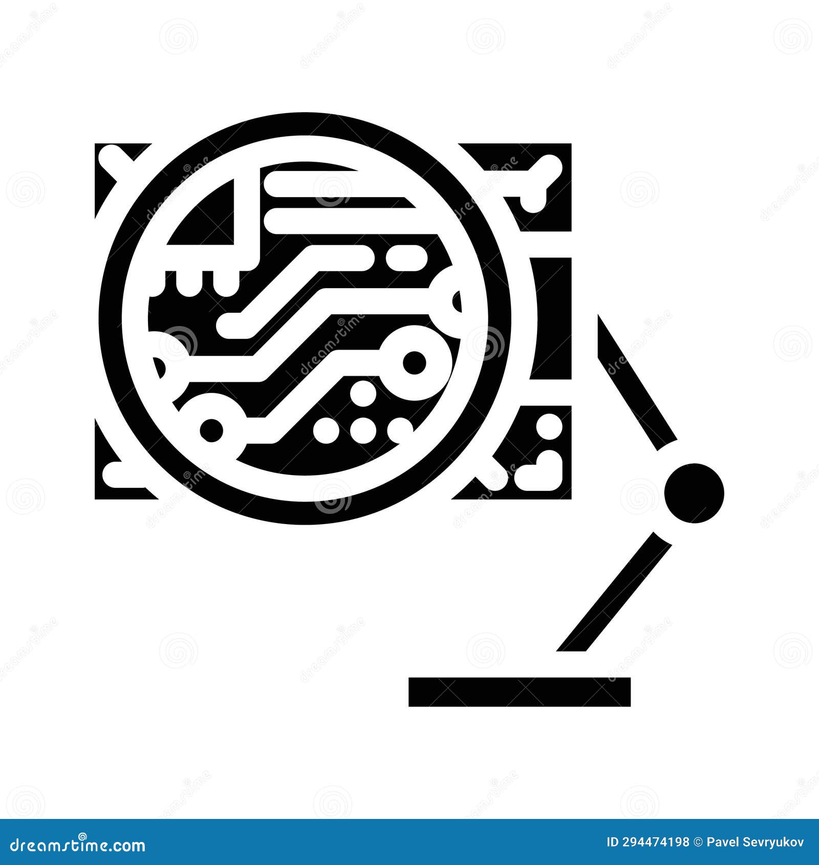 Pcb Inspection Electronics Glyph Icon Vector Illustration Stock Vector ...