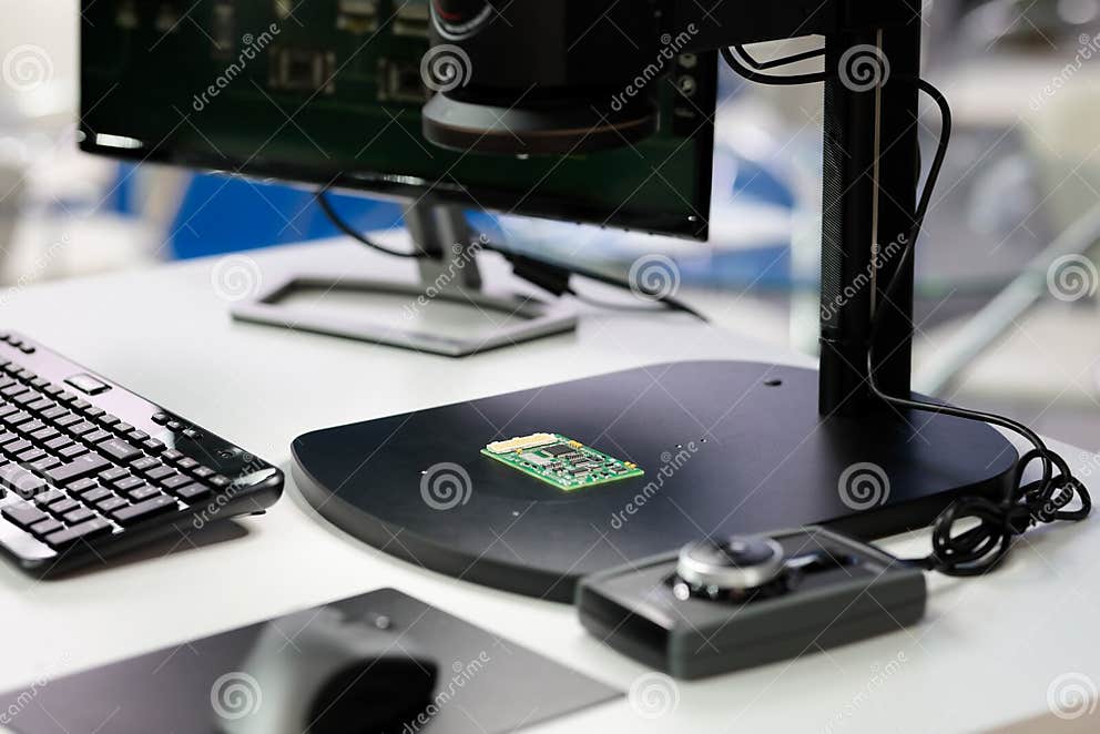 PCB Inspection and Quality Control Workstation Stock Photo - Image of ...