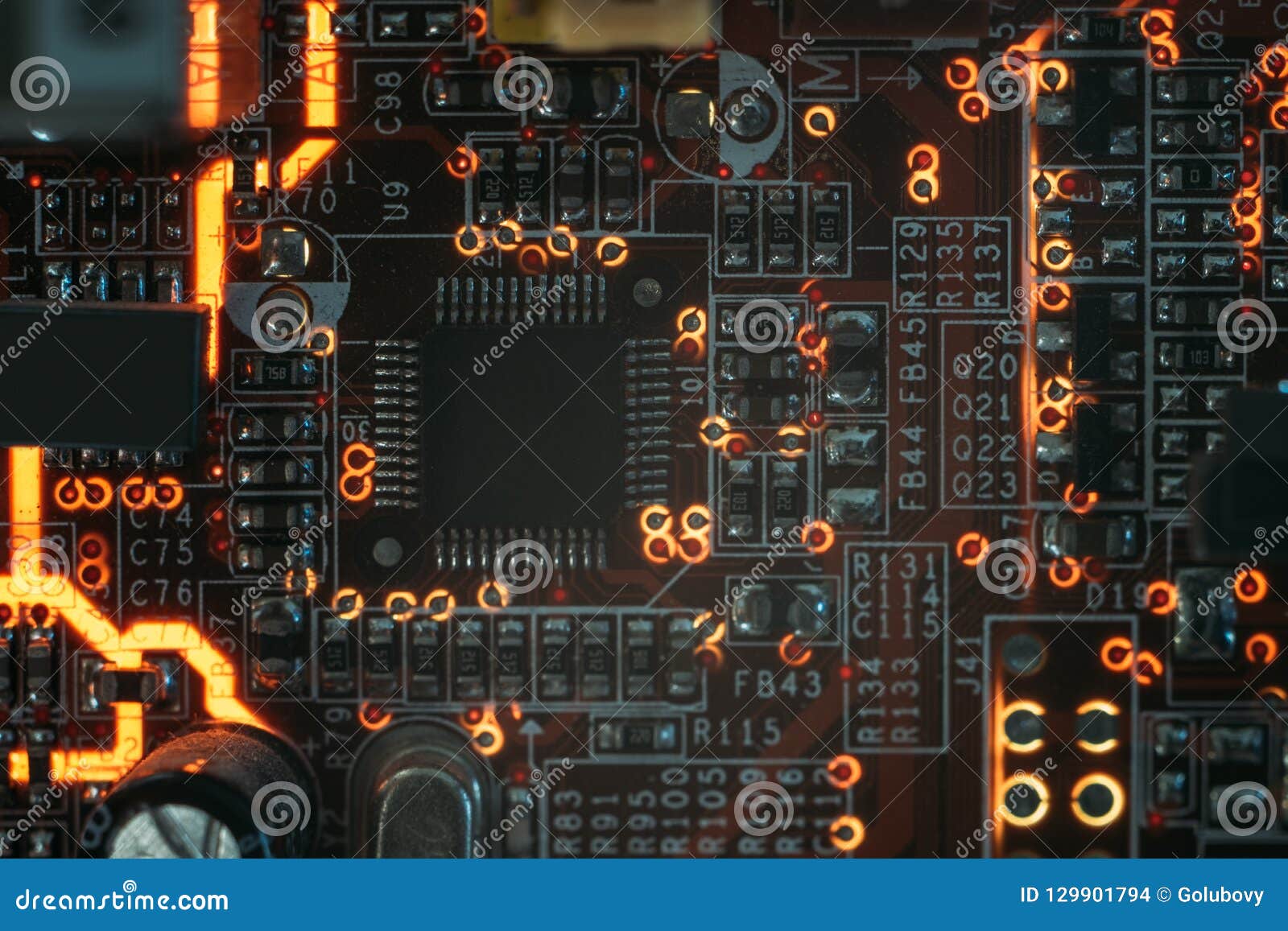 Pcb Microchip Integrated Component Microelectronic Stock Photo - Image ...