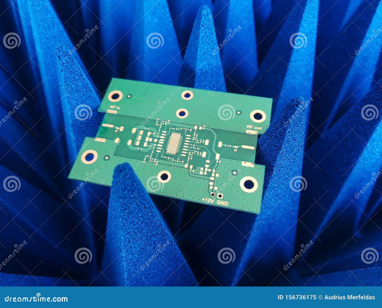 PCB Over Radio Frequency Absorbers for EMC Tests Stock Image - Image of ...