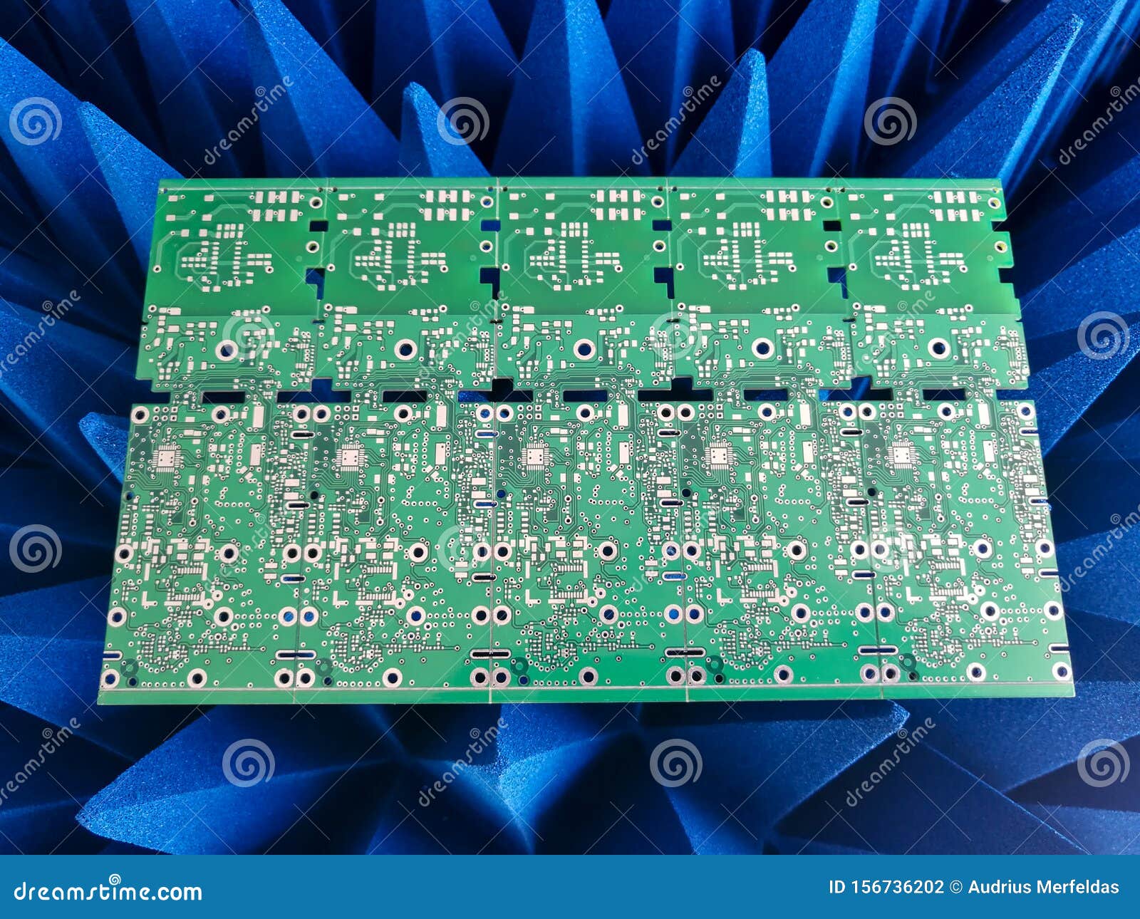 PCB Over Radio Frequency Absorbers for EMC Tests Stock Photo - Image of ...