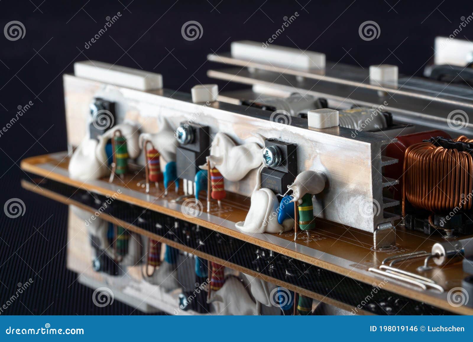 PCB Power Supply with Mosfet Transistor Stock Photo - Image of hardware ...