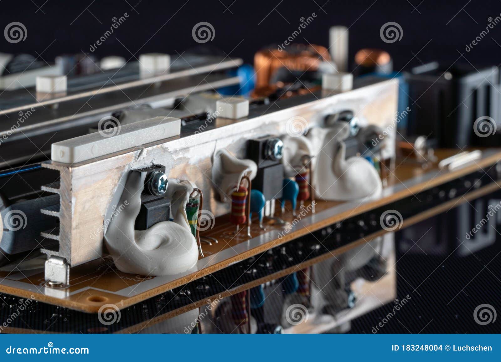 PCB Power Supply with Mosfet Transistor Stock Photo - Image of detail ...