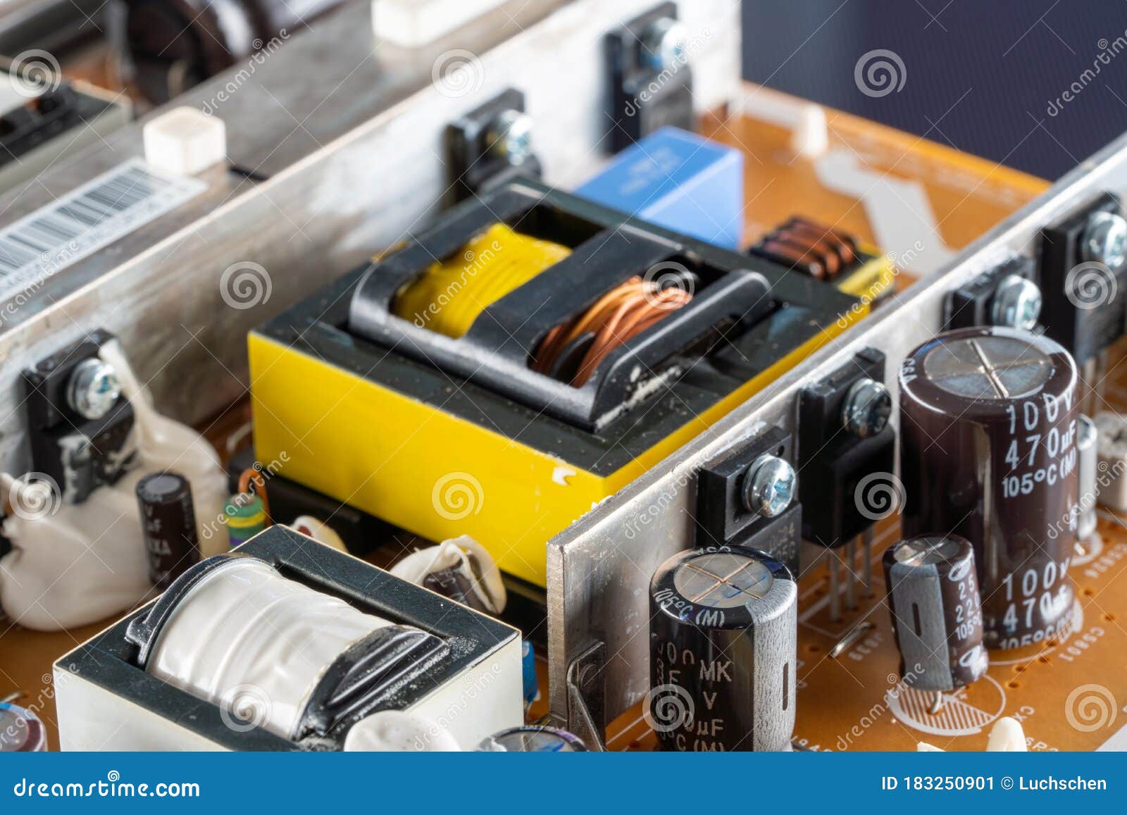PCB Power Supply with Mosfet Transistor Stock Image - Image of ...