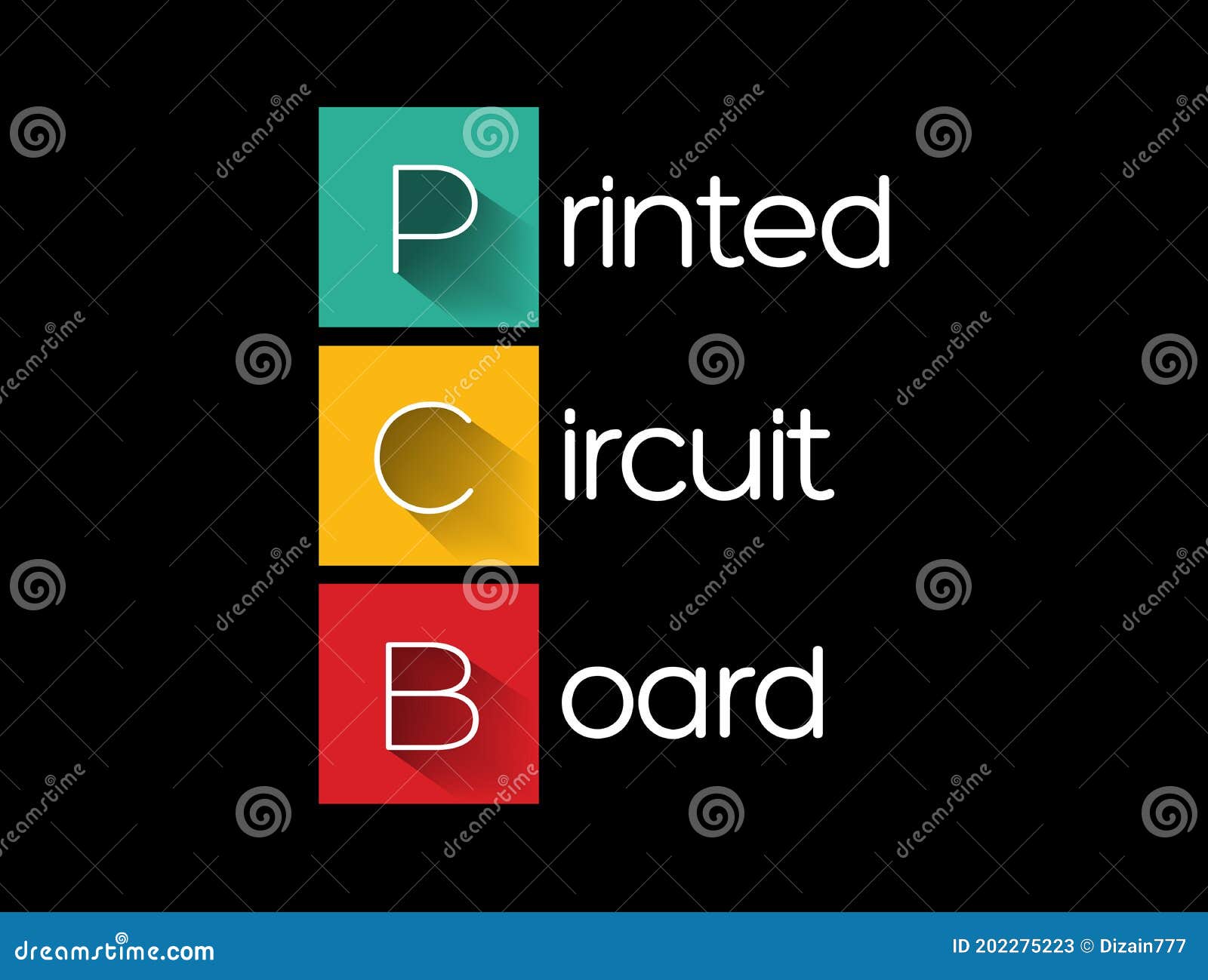PCB - Printed Circuit Board Acronym Stock Illustration - Illustration ...