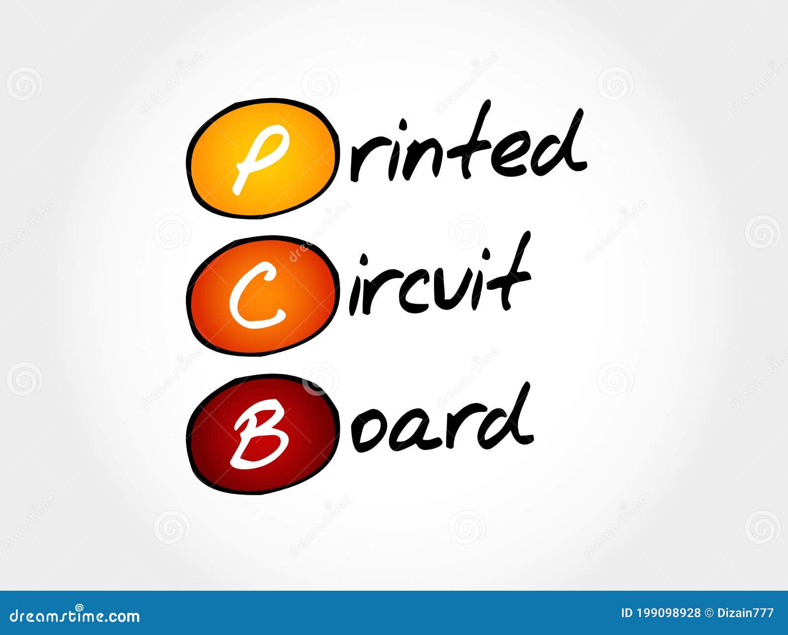 PCB Printed Circuit Board stock illustration. Illustration of component ...