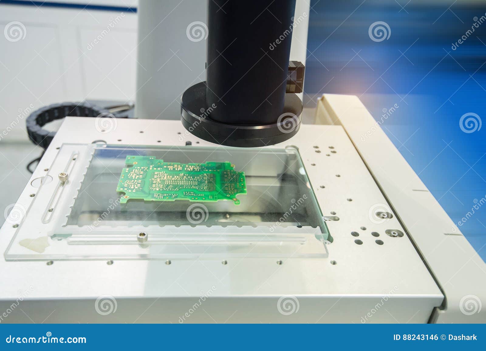 PCB Processing on CNC Machine Working Stock Photo - Image of chip ...