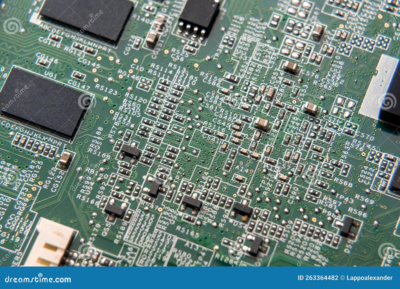PCB with Surface Mounted Components Stock Photo - Image of electrical ...