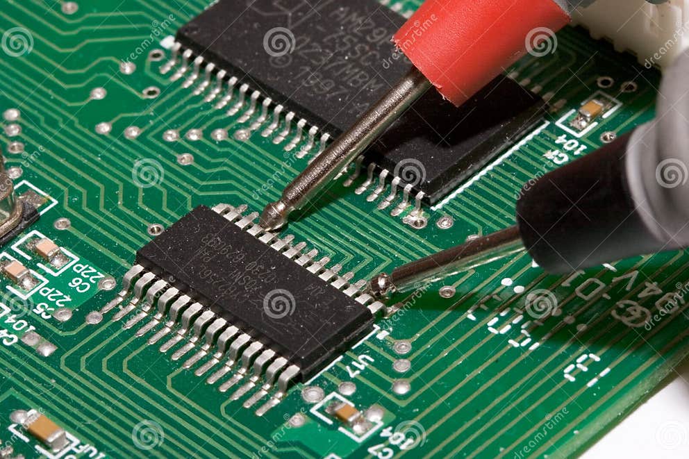 PCB Testing stock photo. Image of measurement, board, probe - 91414