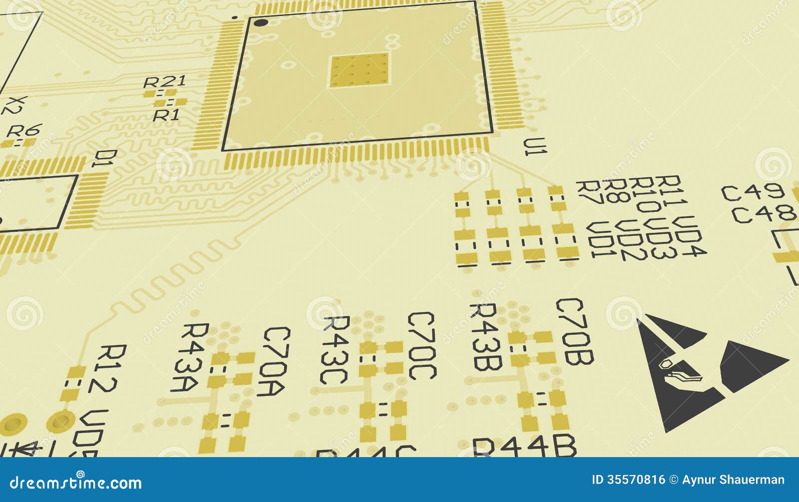 PCB yellow, don t touch. stock illustration. Illustration of data ...