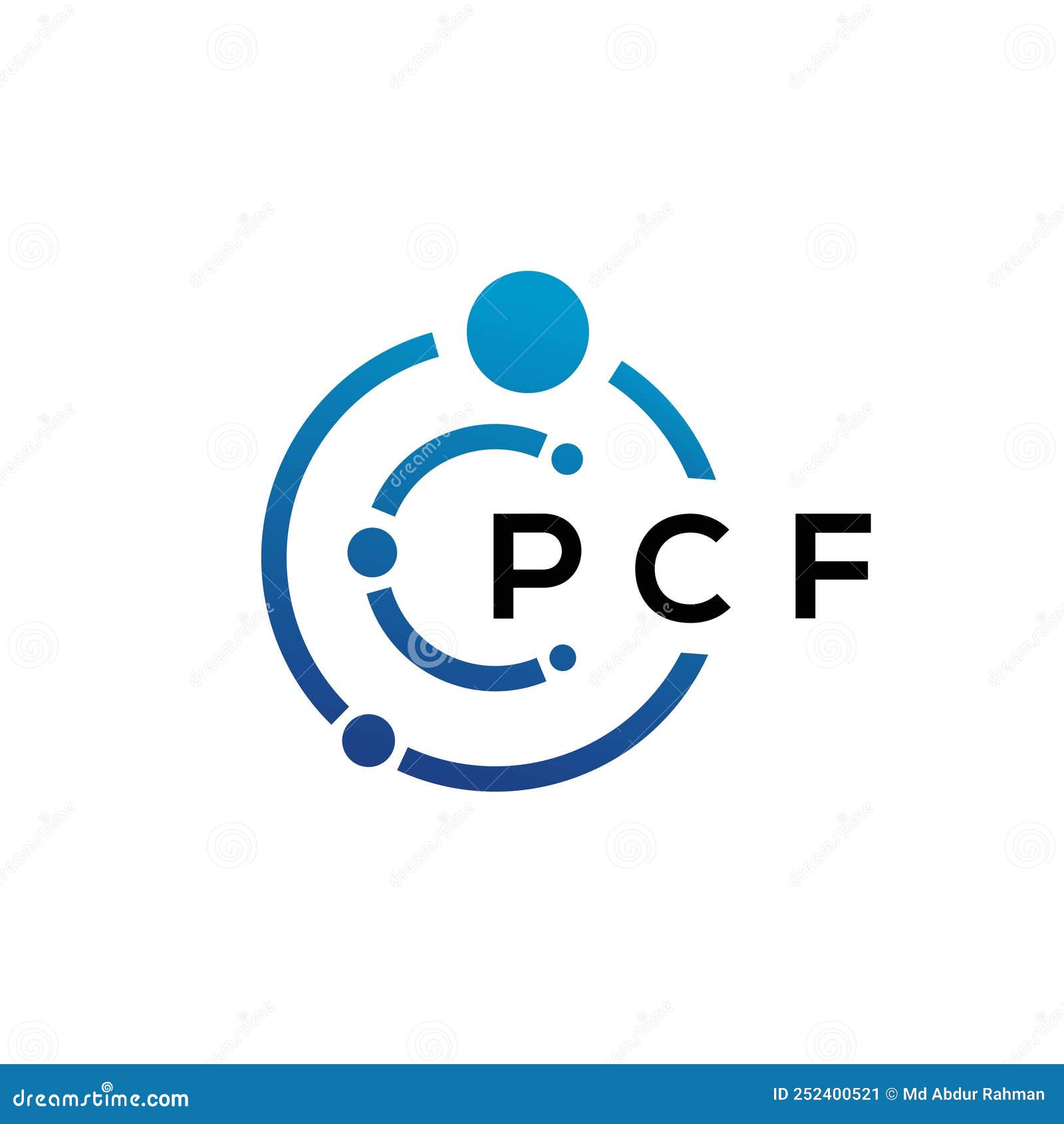 PCF Letter Technology Logo Design On White Background. PCF Creative ...
