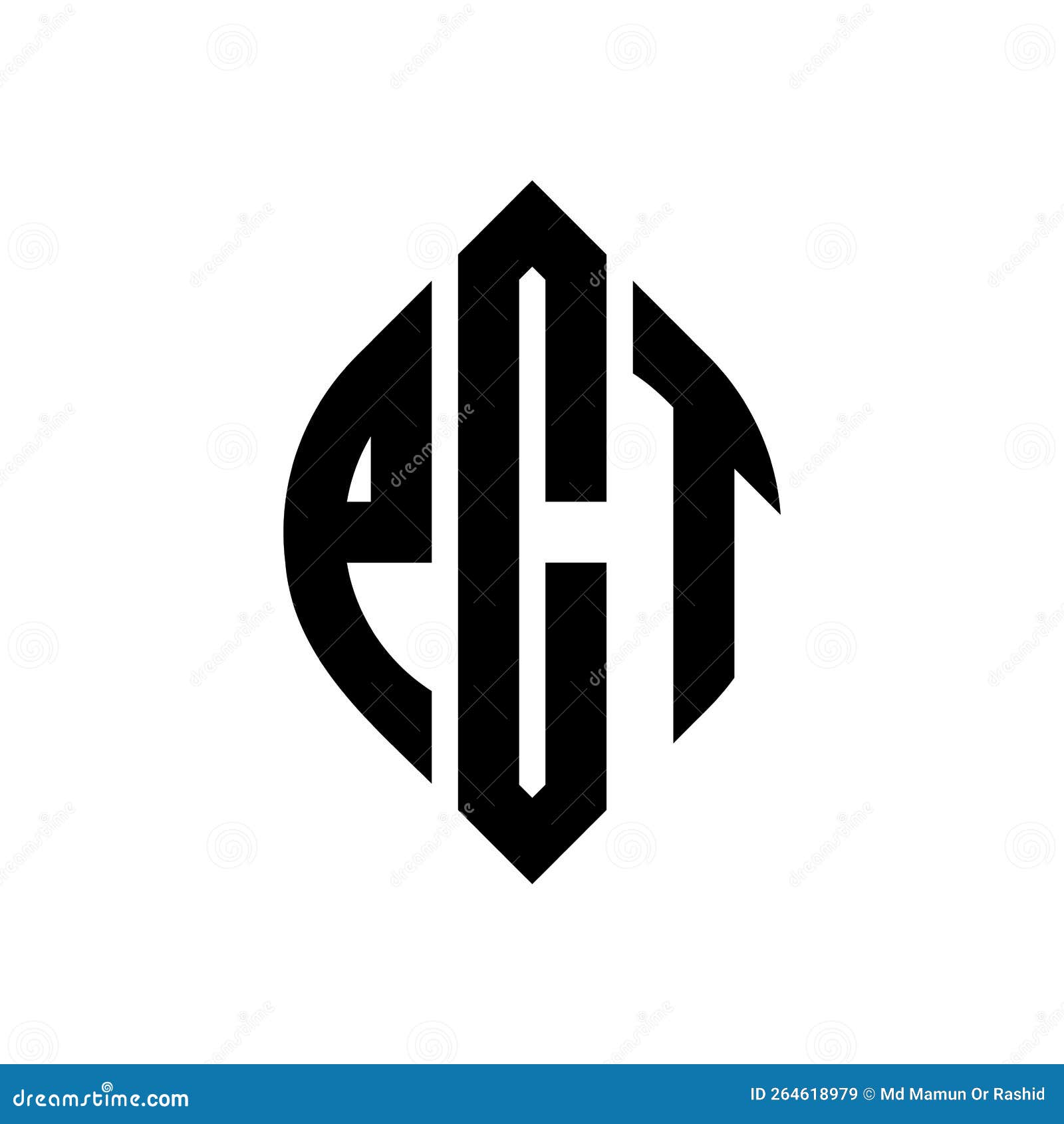 PCH Circle Letter Logo Design with Circle and Ellipse Shape. PCH ...