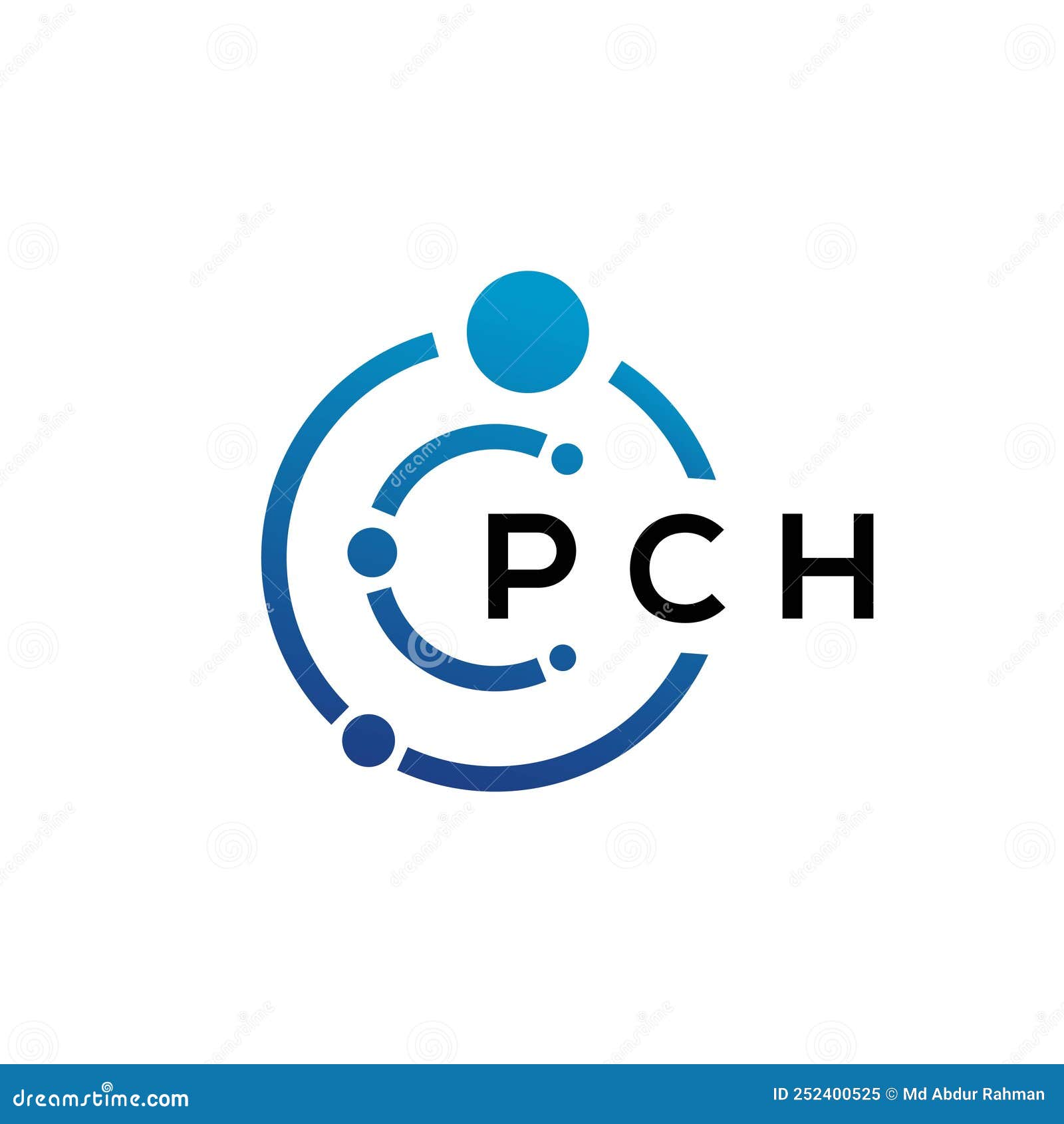 PCH Letter Technology Logo Design on White Background. PCH Creative ...