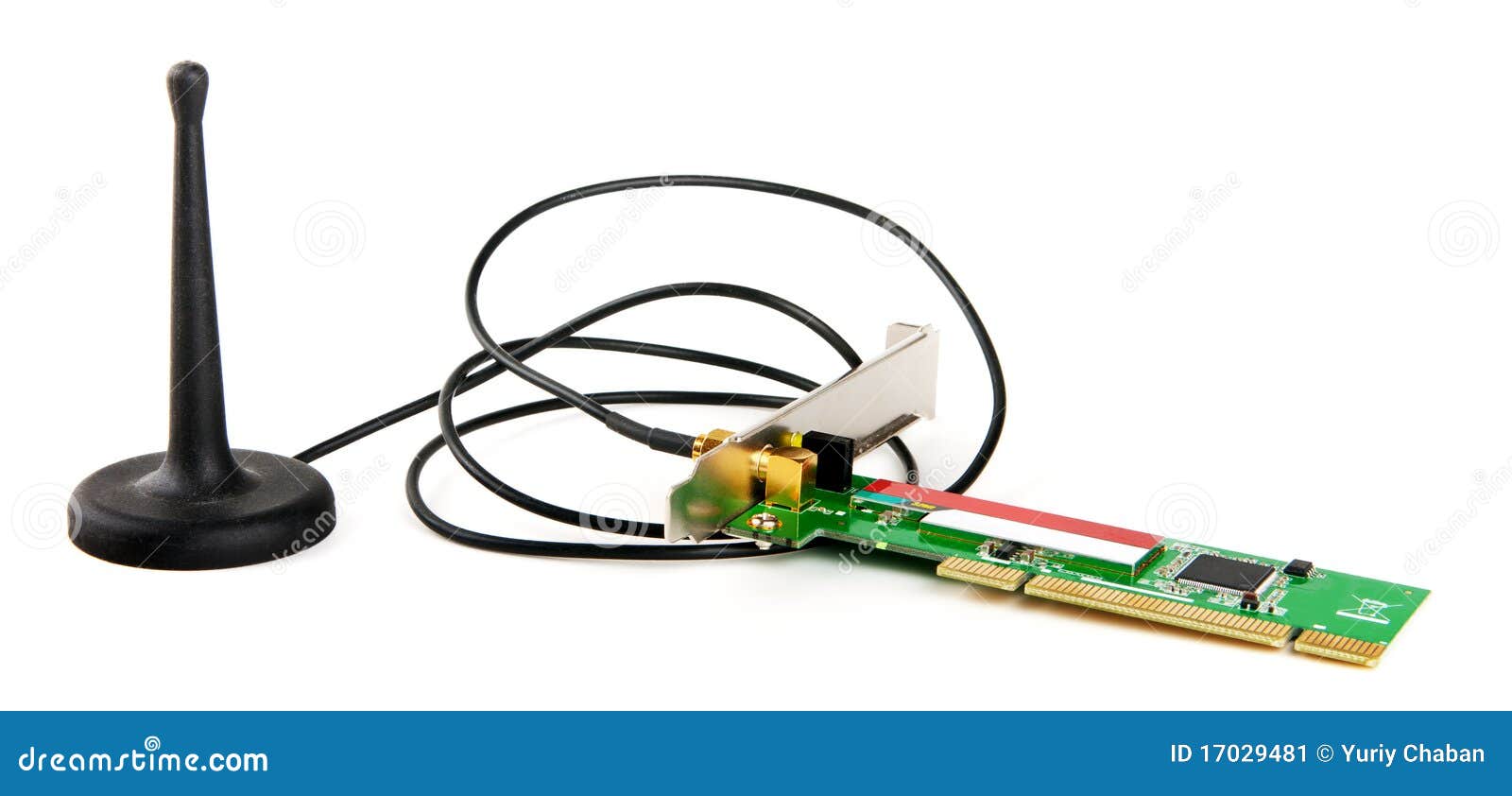 Pci Card With External Antenna Stock Image - Image of part, circuit ...
