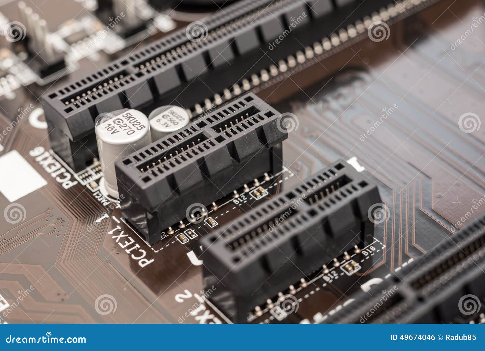 PCI Connector Slot on Motherboard Stock Photo - Image of controller ...