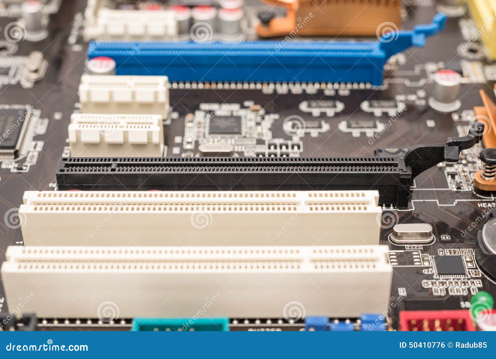PCI Connector Slots on Motherboard Stock Photo - Image of electronic ...