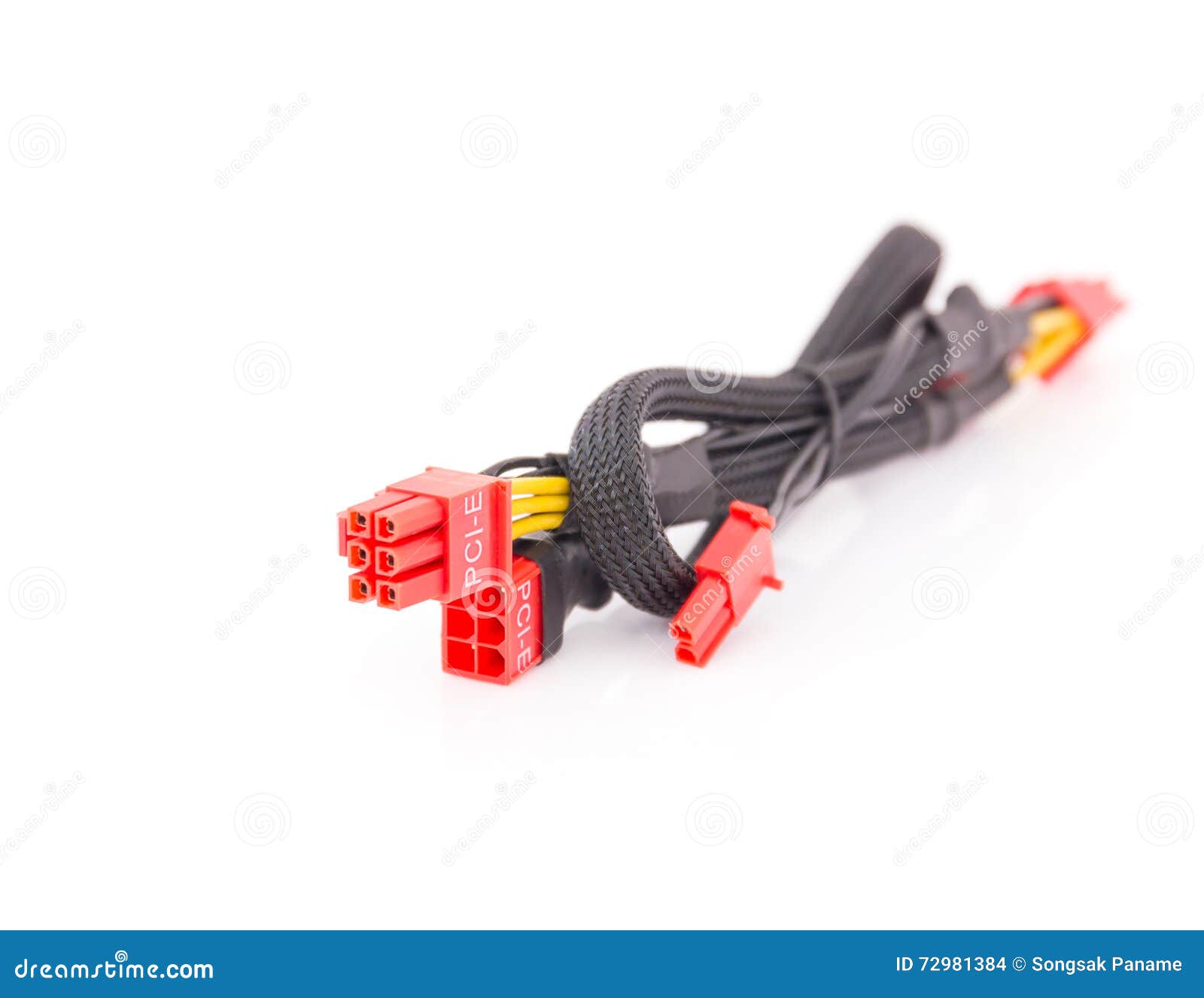 PCI-E cable video card stock photo. Image of power, white - 72981384