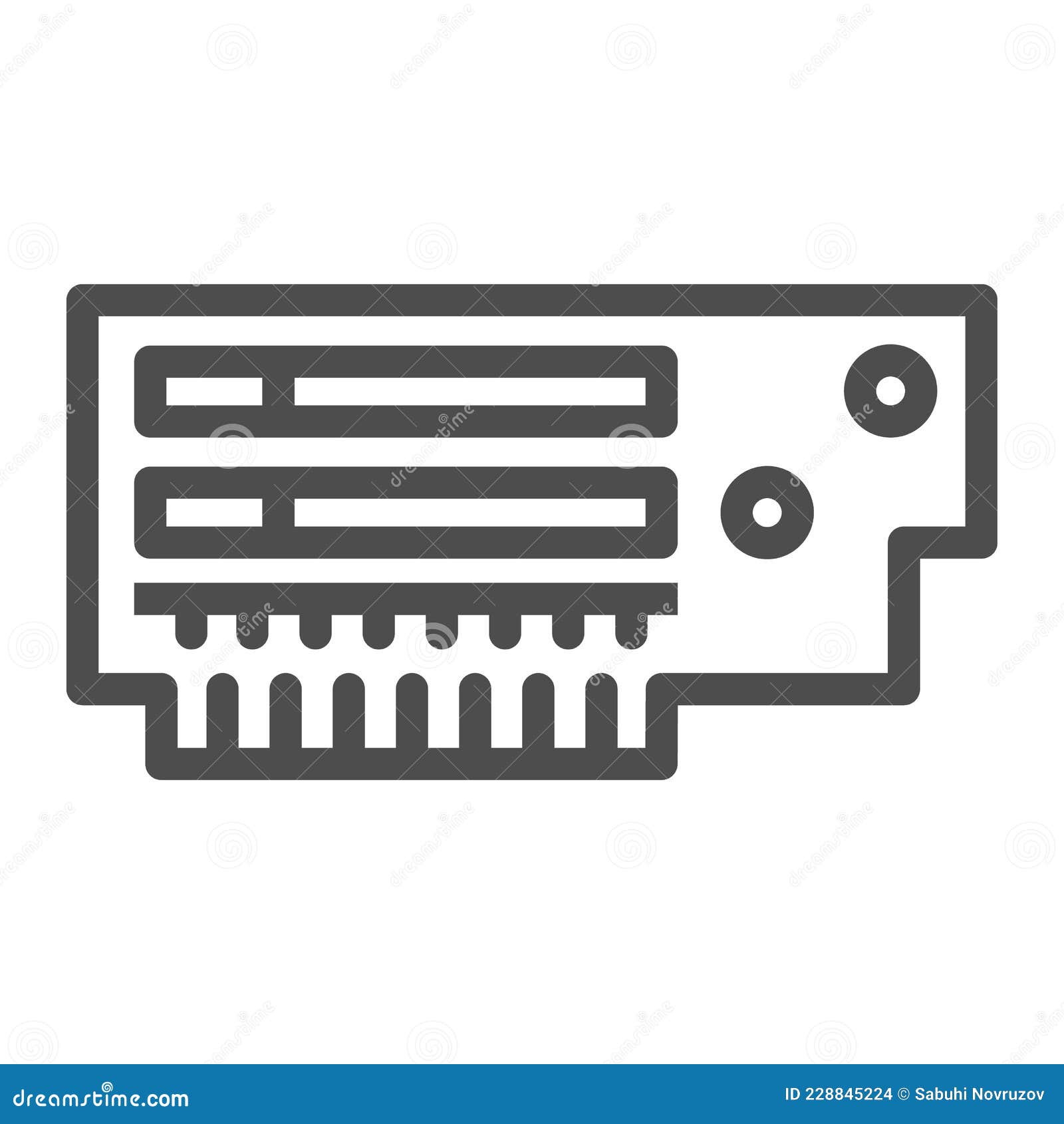 PCI Express Board Line Icon, Electronics Concept, Perepheral Component ...