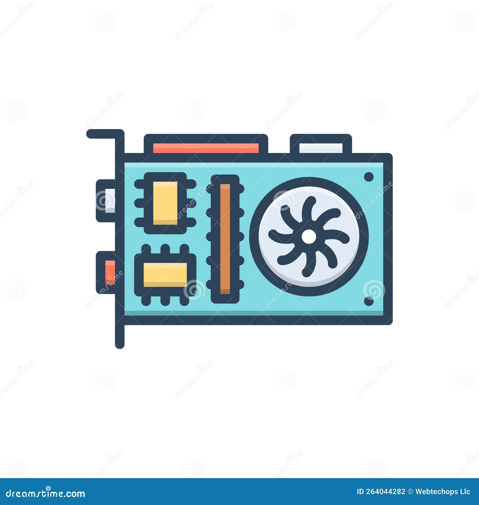 Color Illustration Icon for Pci, Capacitor and Chip Stock Illustration ...