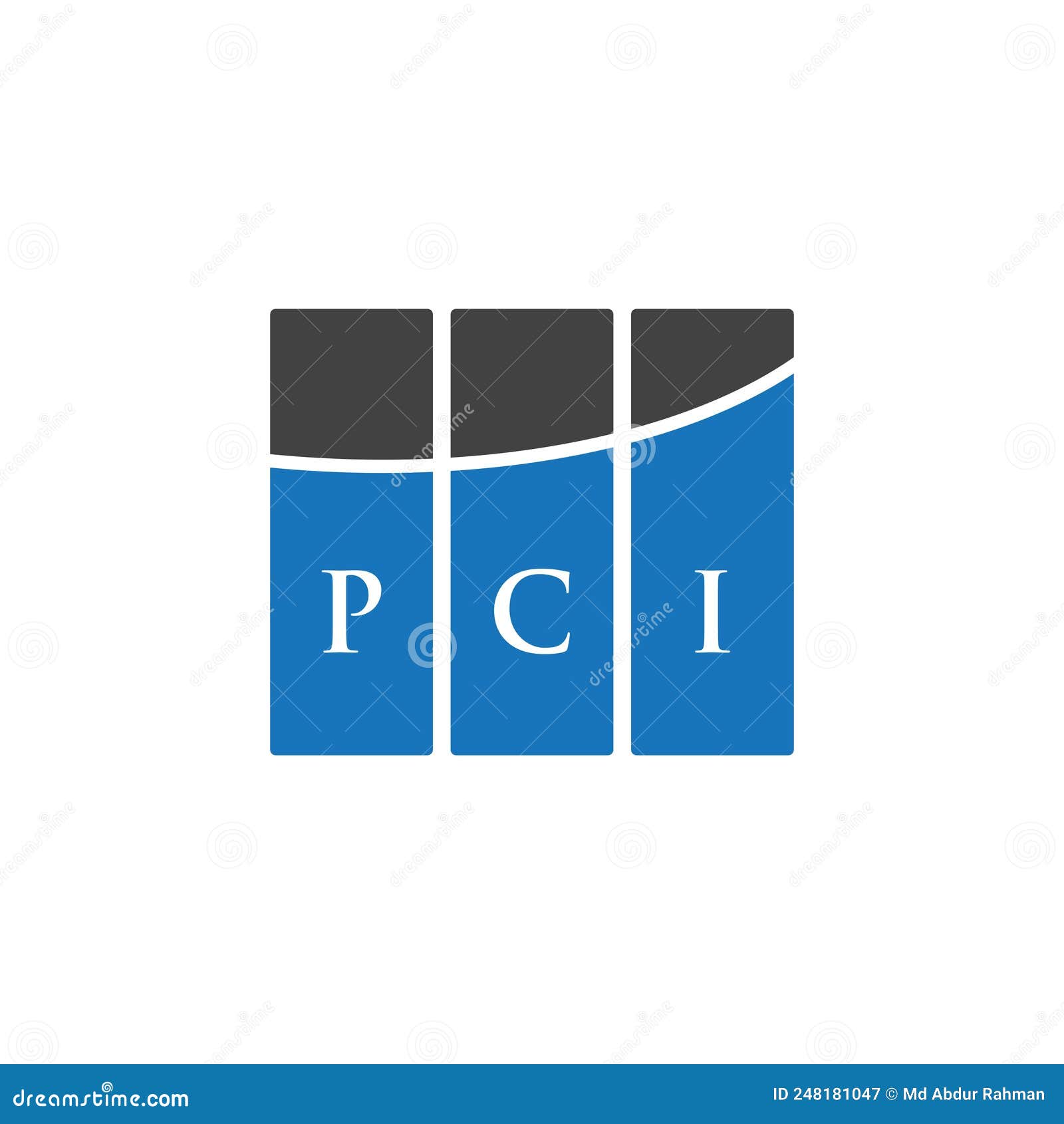 PCI Letter Logo Design on WHITE Background. PCI Creative Initials ...