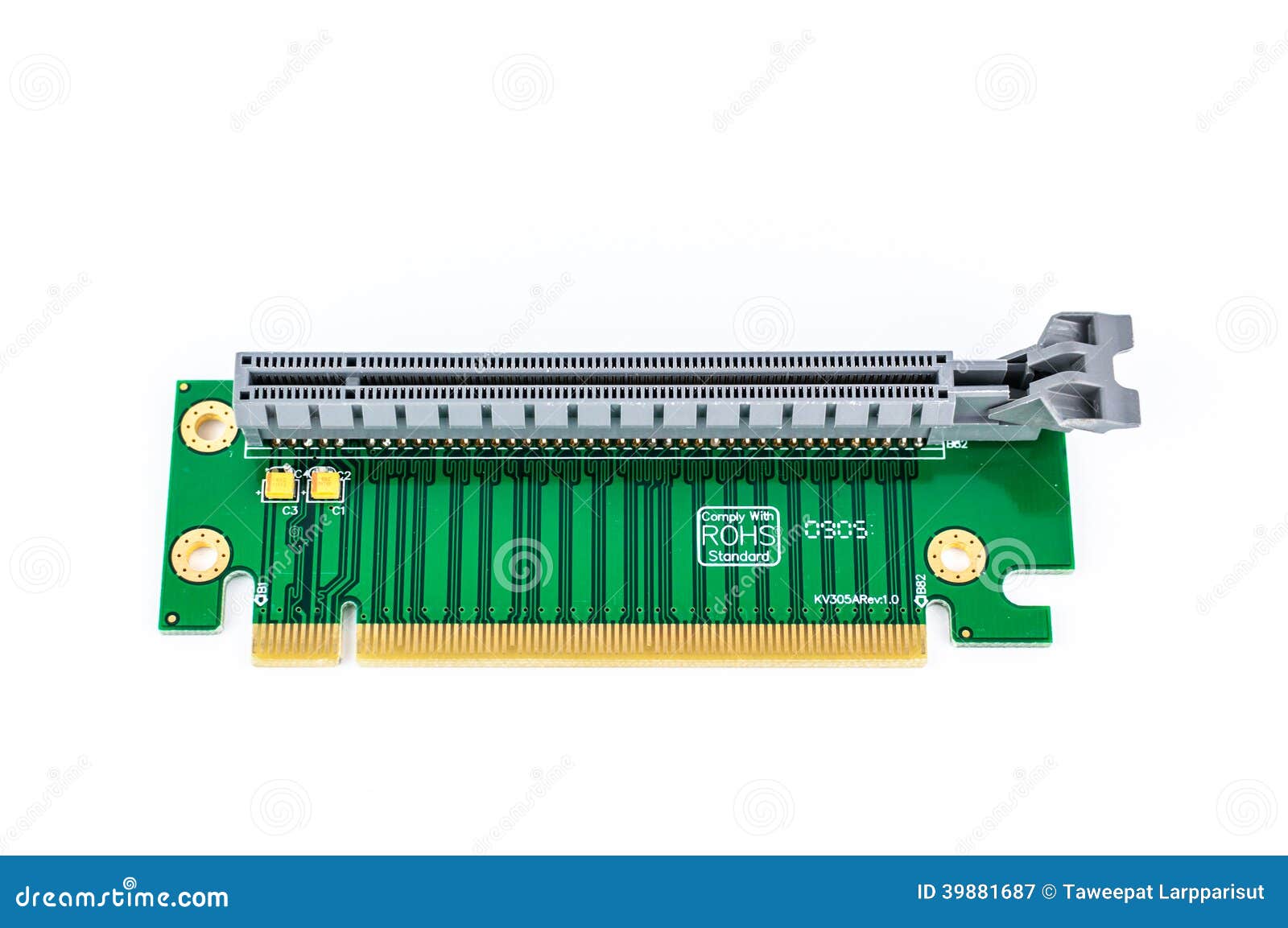PCI Riser card isolated stock image. Image of technology - 39881687