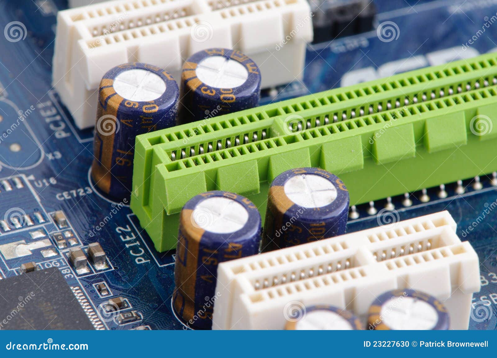 PCIE Slot stock photo. Image of pcie, blue, express, white - 23227630