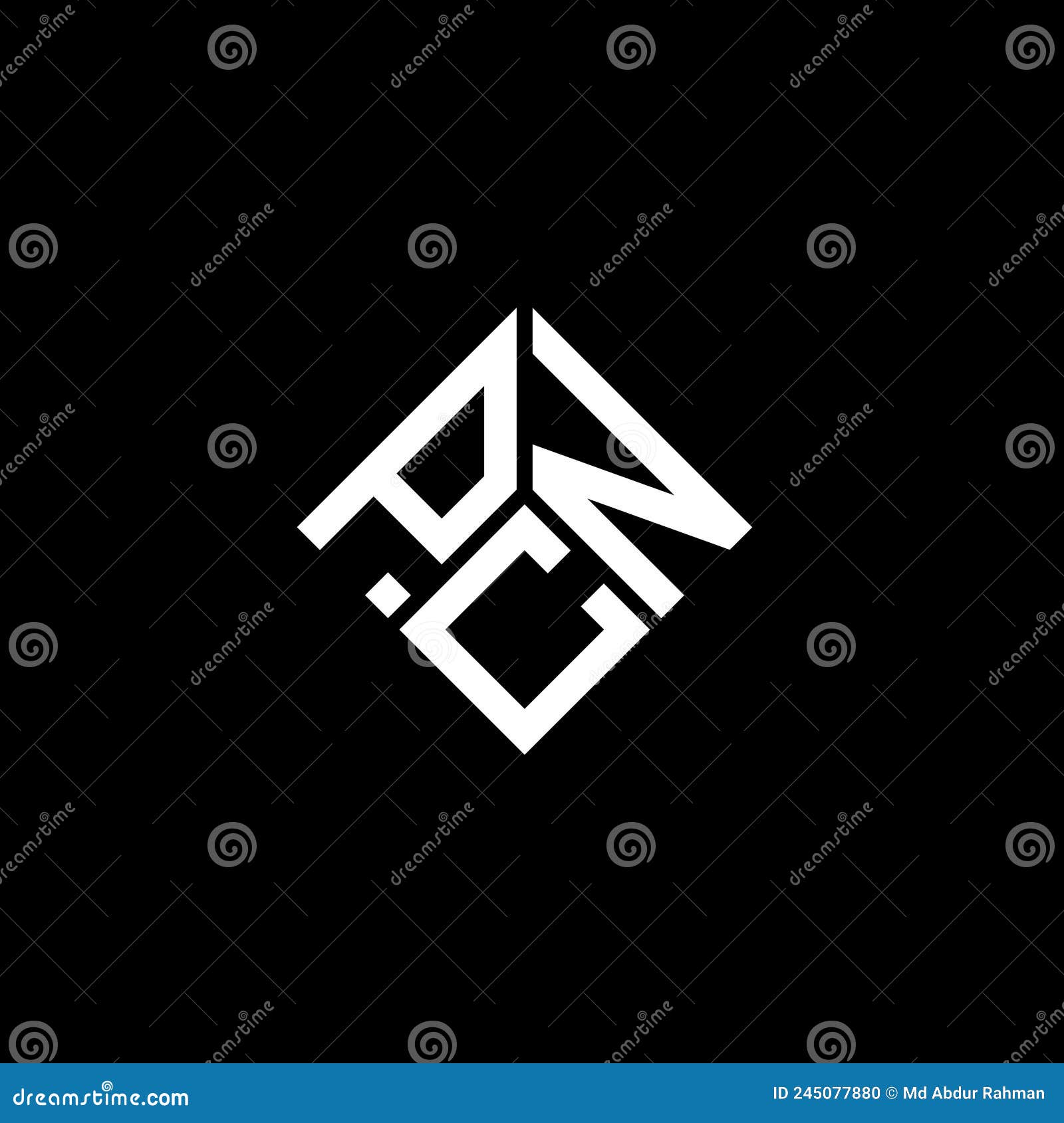 PCN Letter Logo Design on Black Background. PCN Creative Initials ...