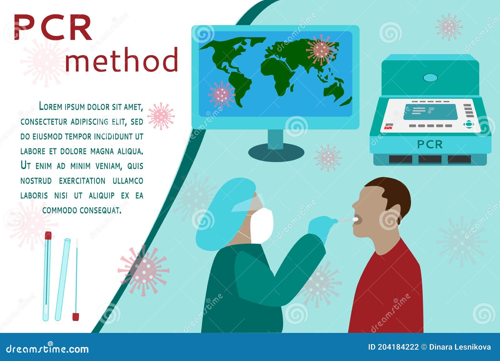 Test Method for Cavid-19 Coronavirus Using PCR Machine Stock Vector ...