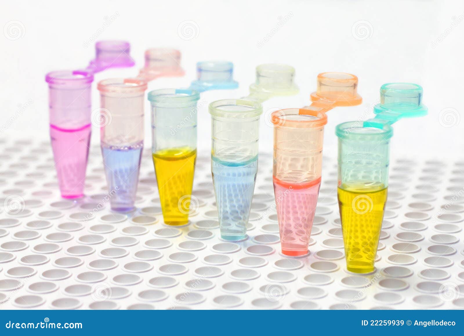 PCR microtubes stock image. Image of rack, fluid, colors - 22259939