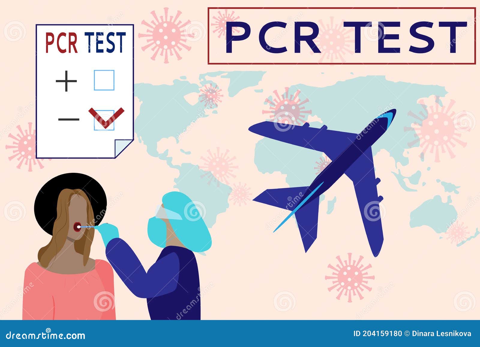Mandatory PCR Testing for COVID-19 Stock Vector - Illustration of ...