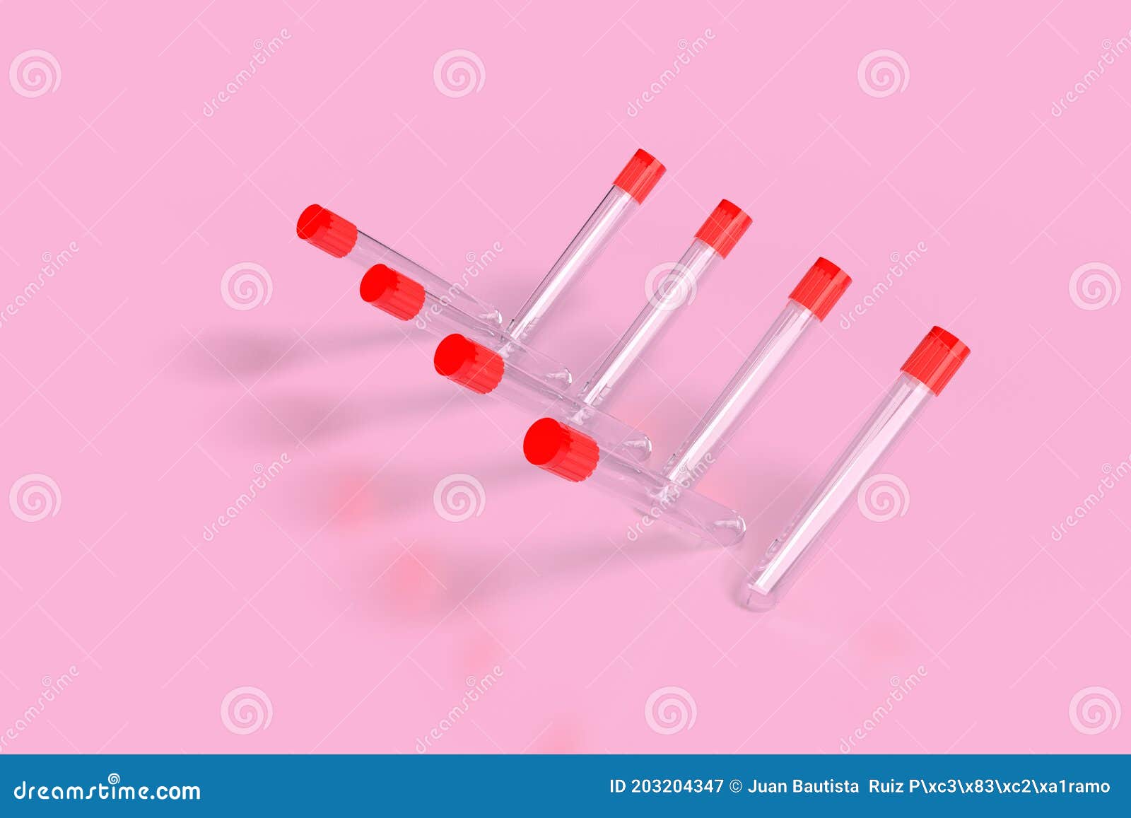PCR Test Empty Test Tube for Coronavirus Test. 3D Illustration Stock ...