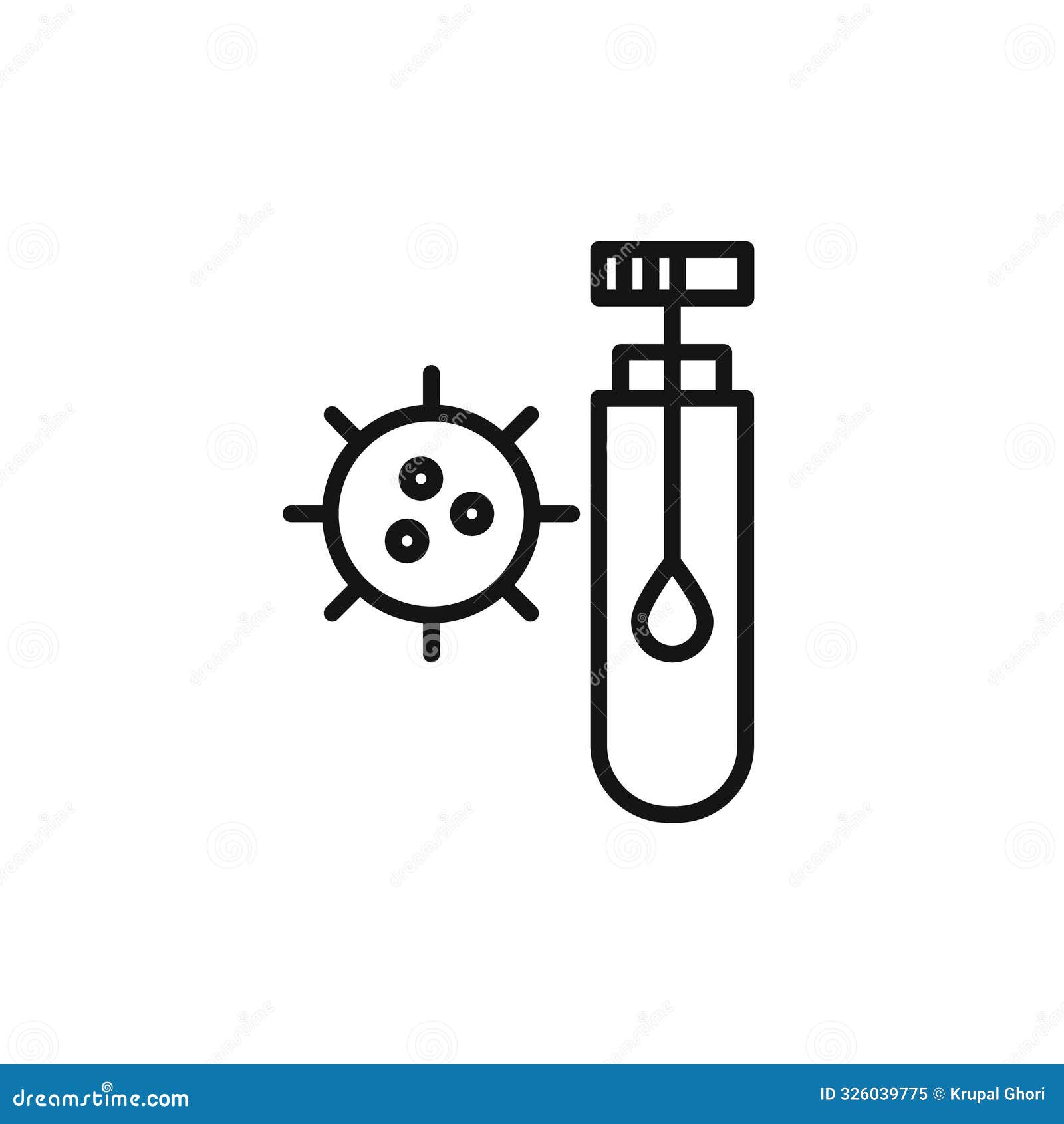PCR Test Logo Sign Vector Outline Stock Vector - Illustration of tube ...