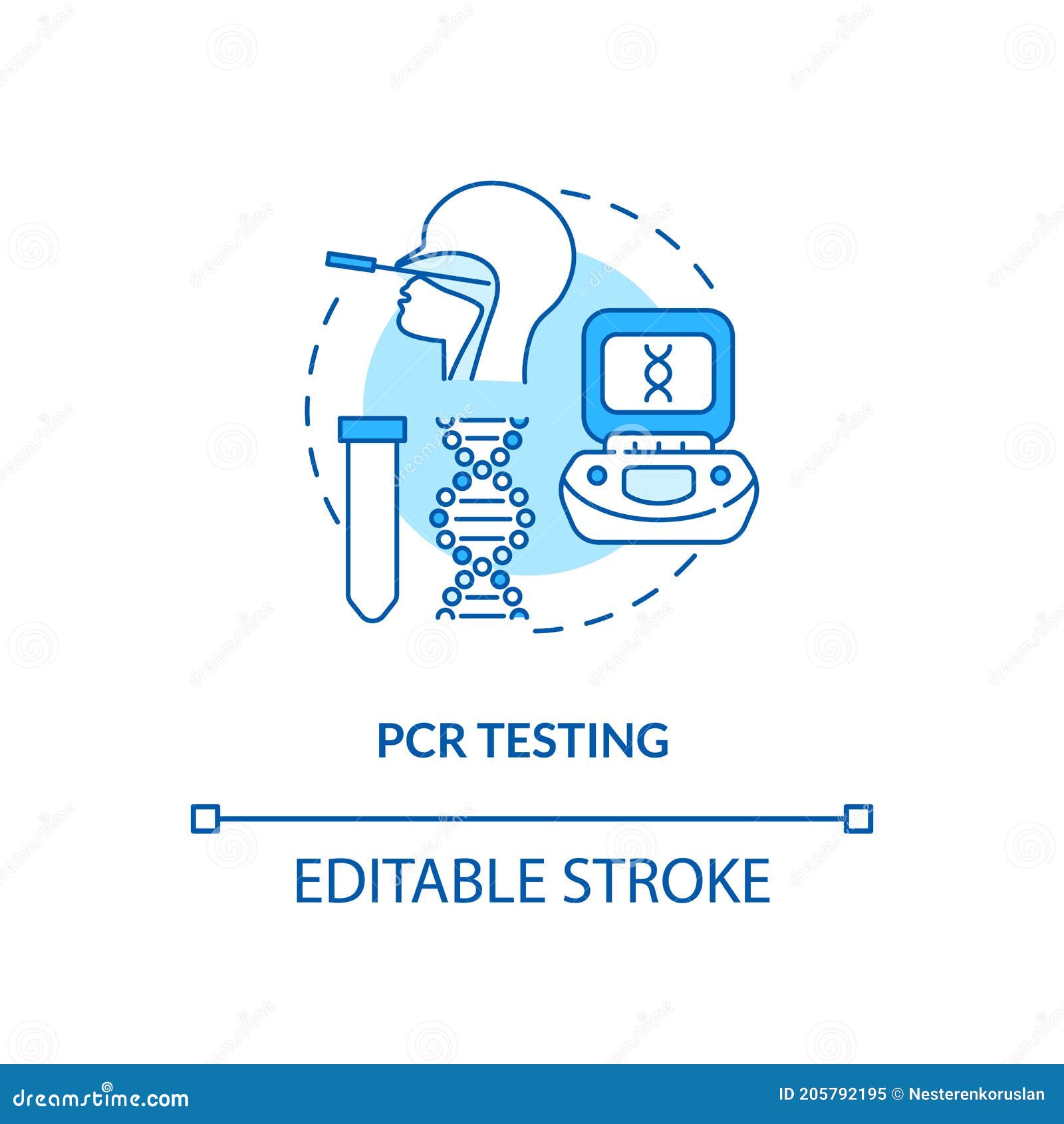 PCR testing concept icon stock vector. Illustration of concept - 205792195