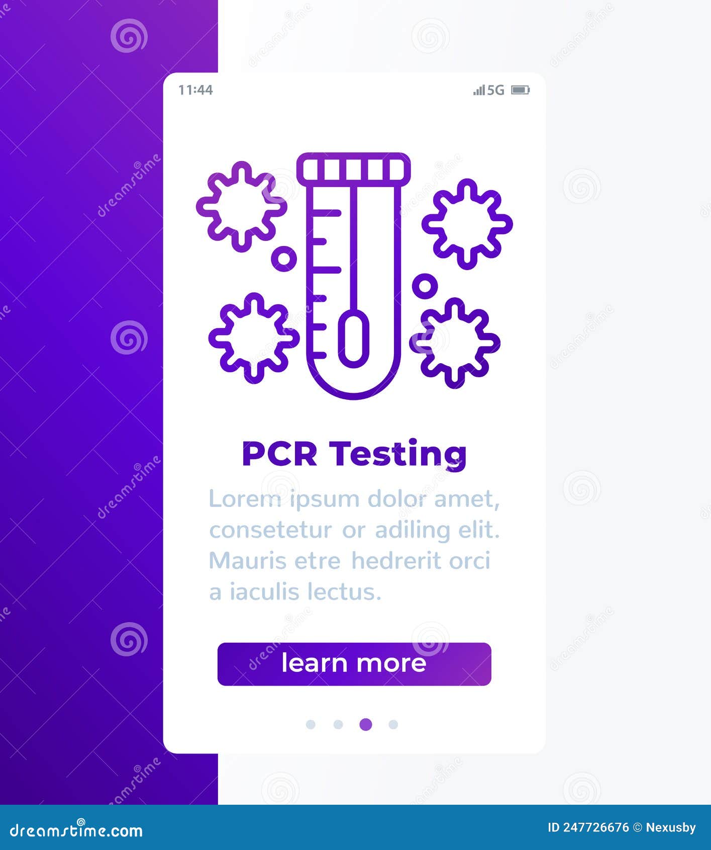 PCR Testing Mobile Banner with Swab Test Line Icon Stock Vector ...