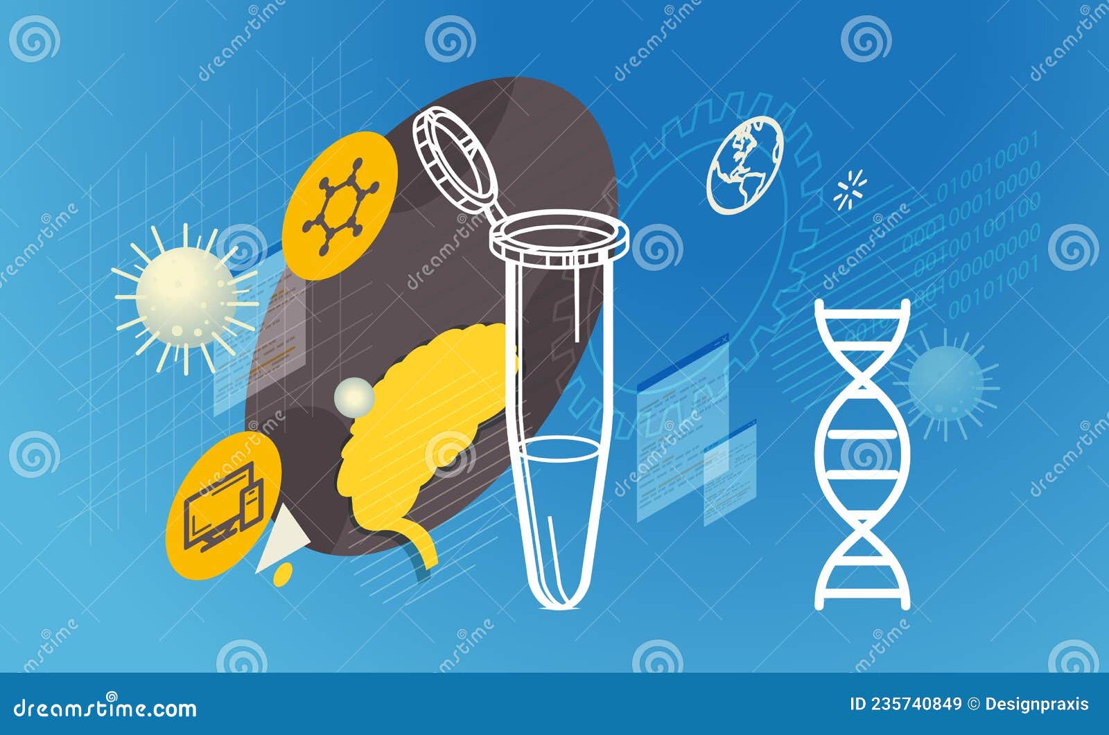 PCR Tube - Covid Testing Research Data - Illustrator Stock Vector ...