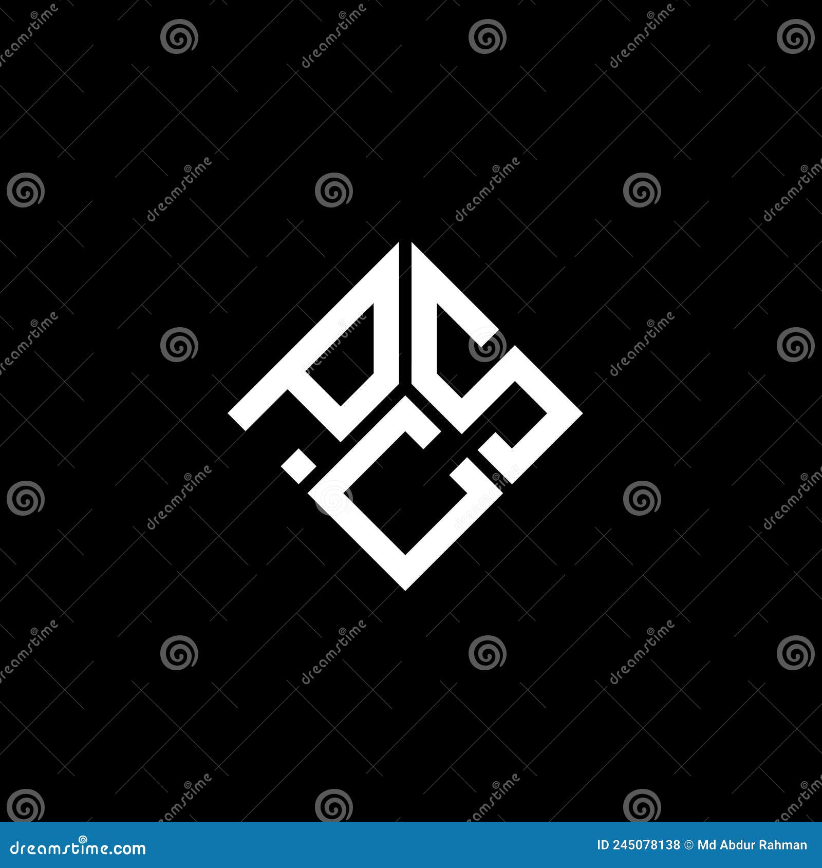 PCS Letter Logo Design on Black Background. PCS Creative Initials ...