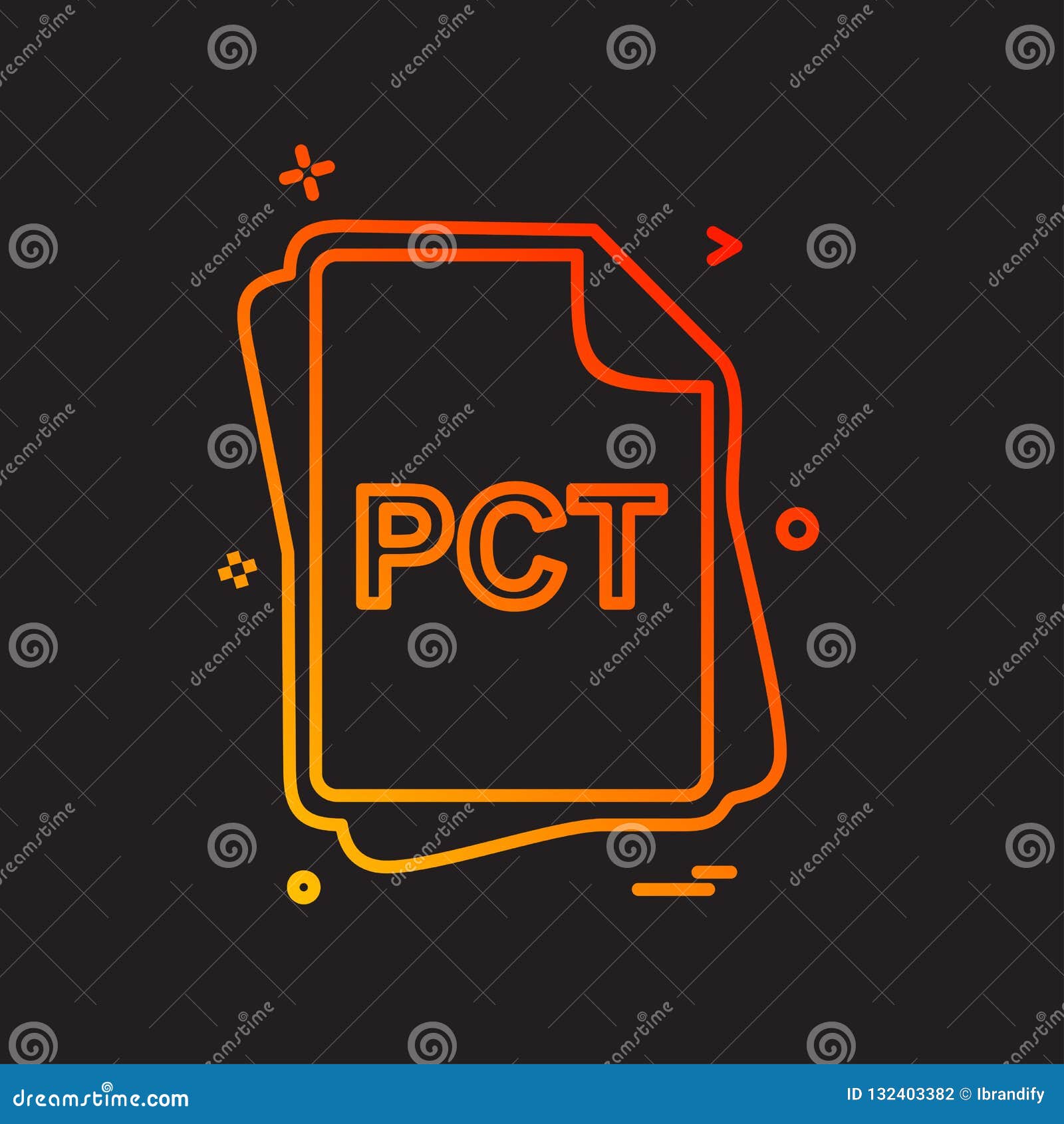 PCT File Type Icon Design Vector Stock Vector - Illustration of sheet ...