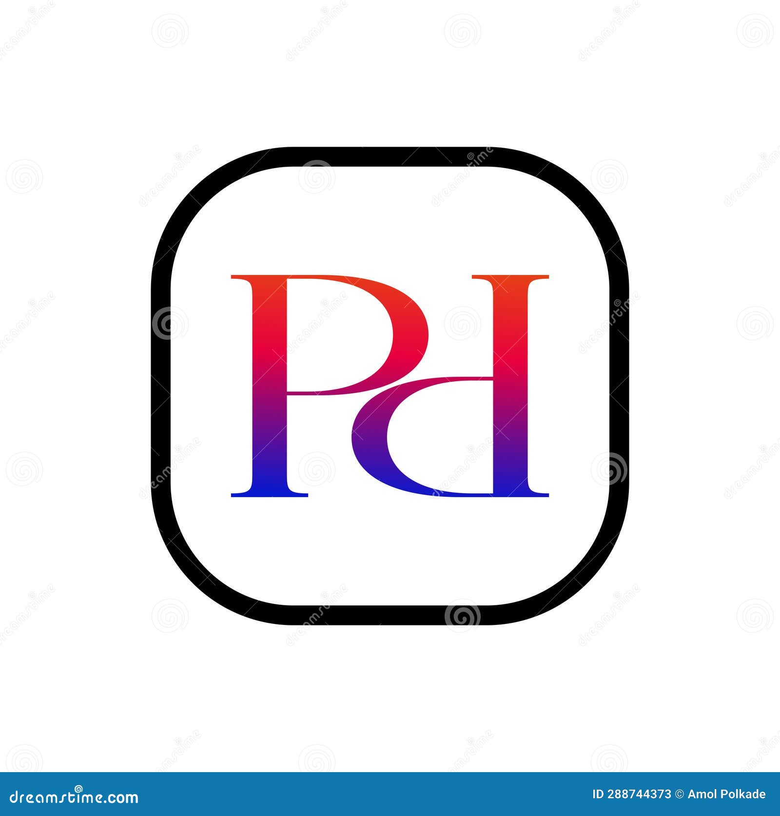 PD Brand Name Initial Letters Icon with Square Shape Stock Vector ...